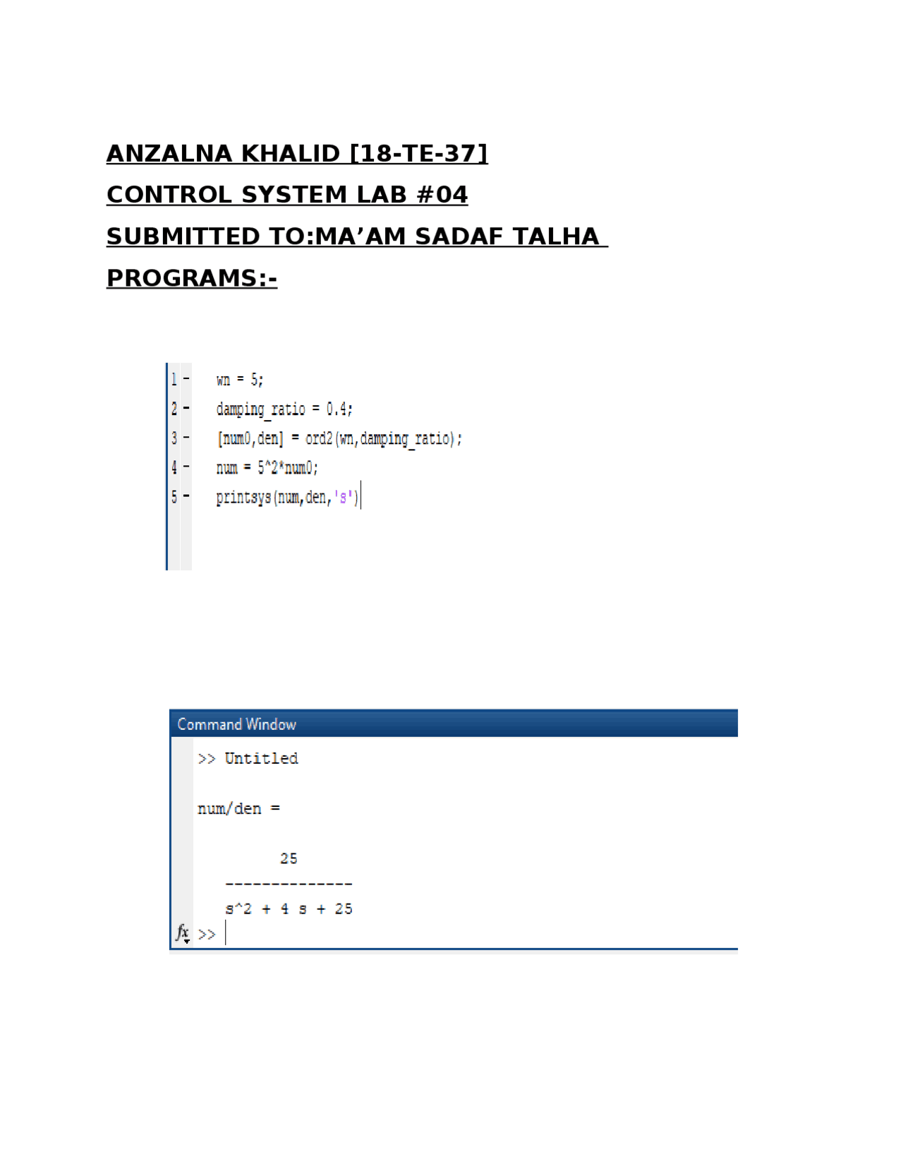 Lab Report Of Fourier Series Docsity