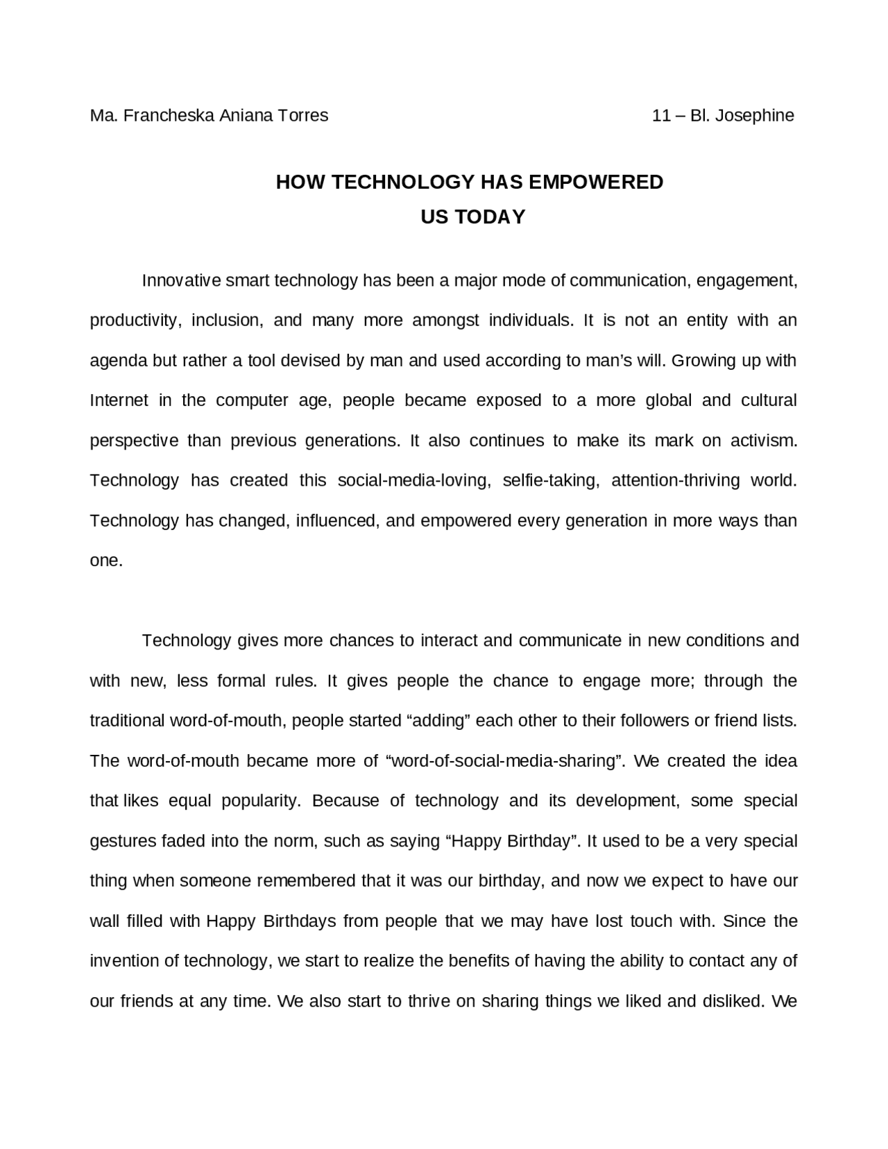Emptech assignment for grade 11 - Docsity