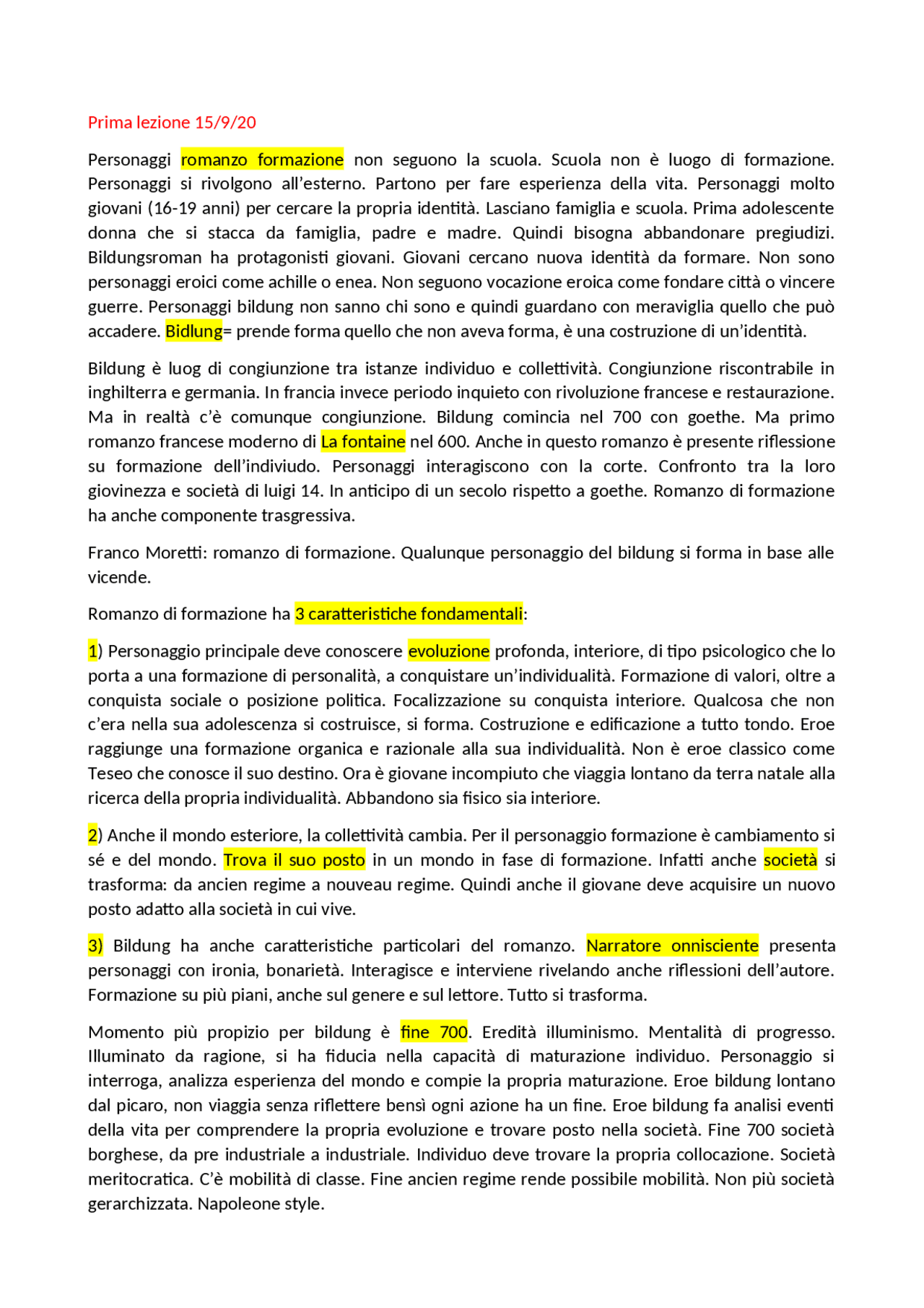 Letteratura Francese Modulo A Docsity