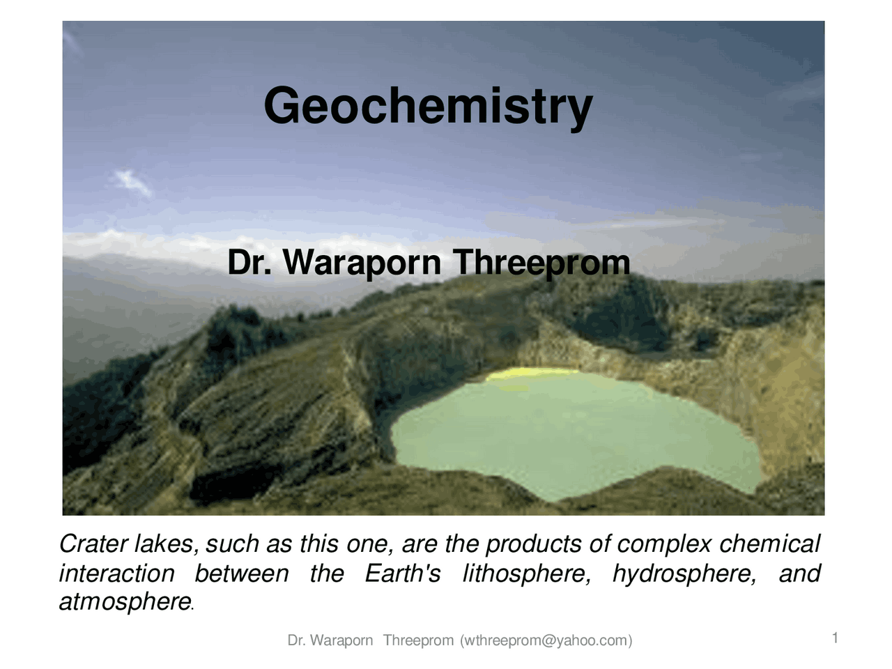 Introduction to the world of Geochemistry - Docsity