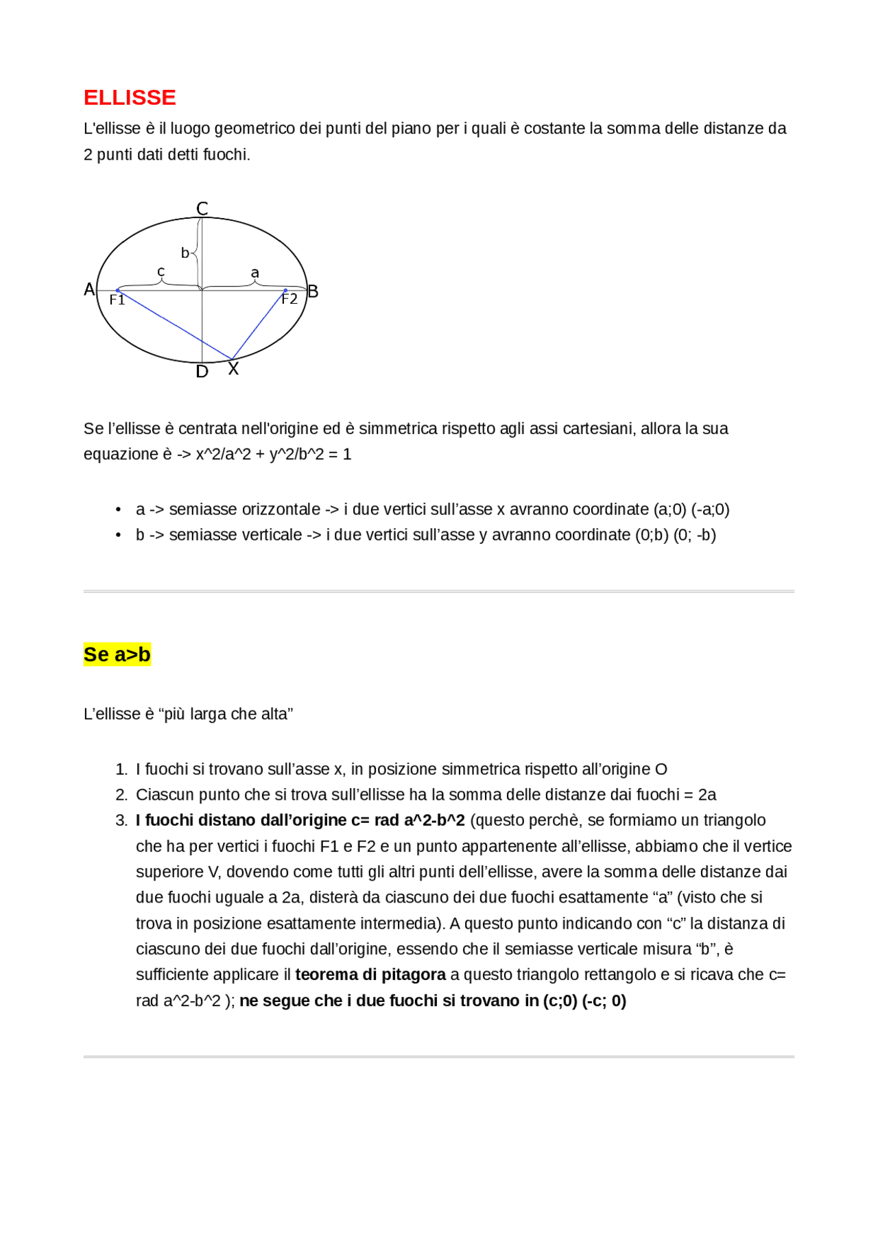 Ellisse, posizione di una retta rispetto ad un ellisse, ellisse ...