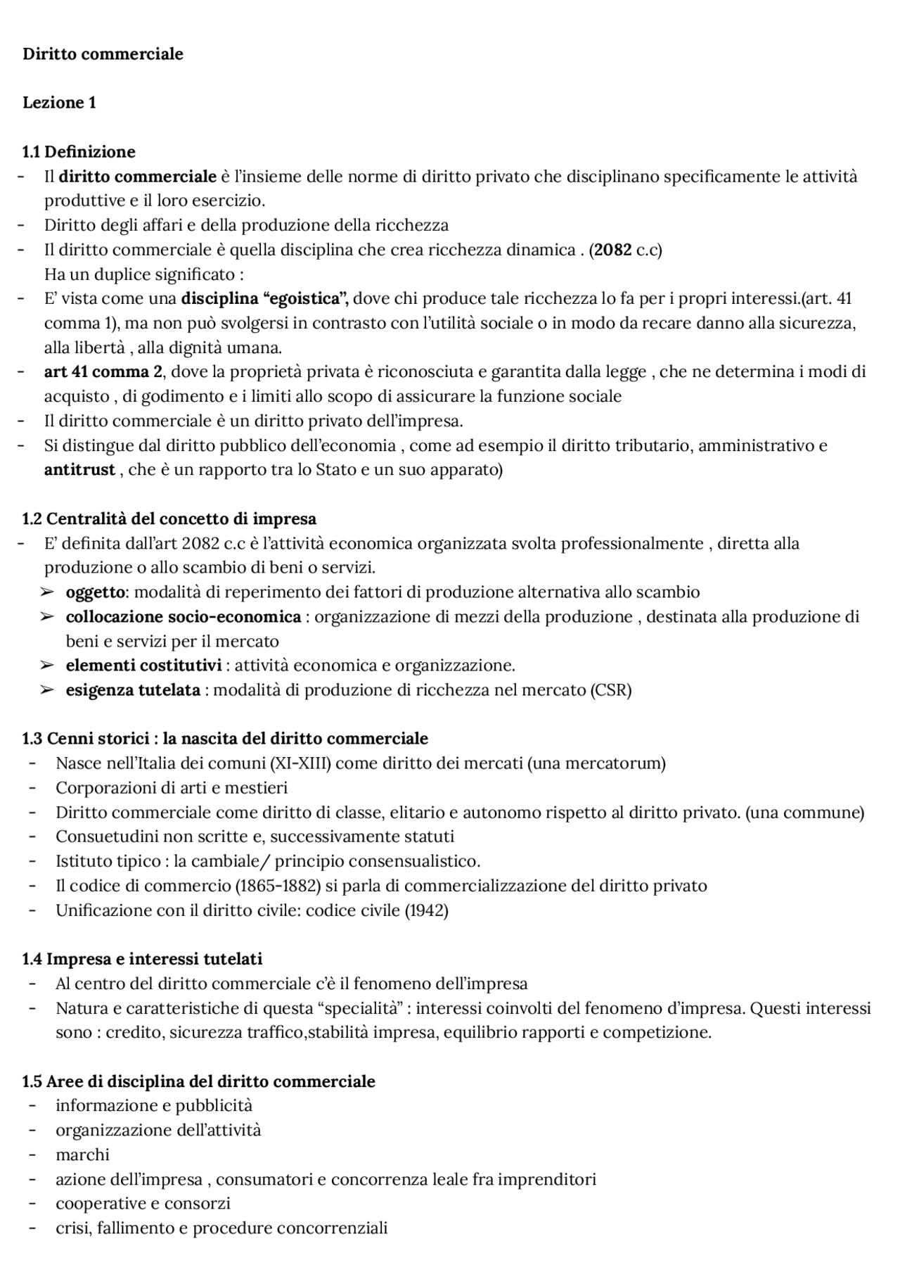 Appunti Diritto Commerciale Docsity