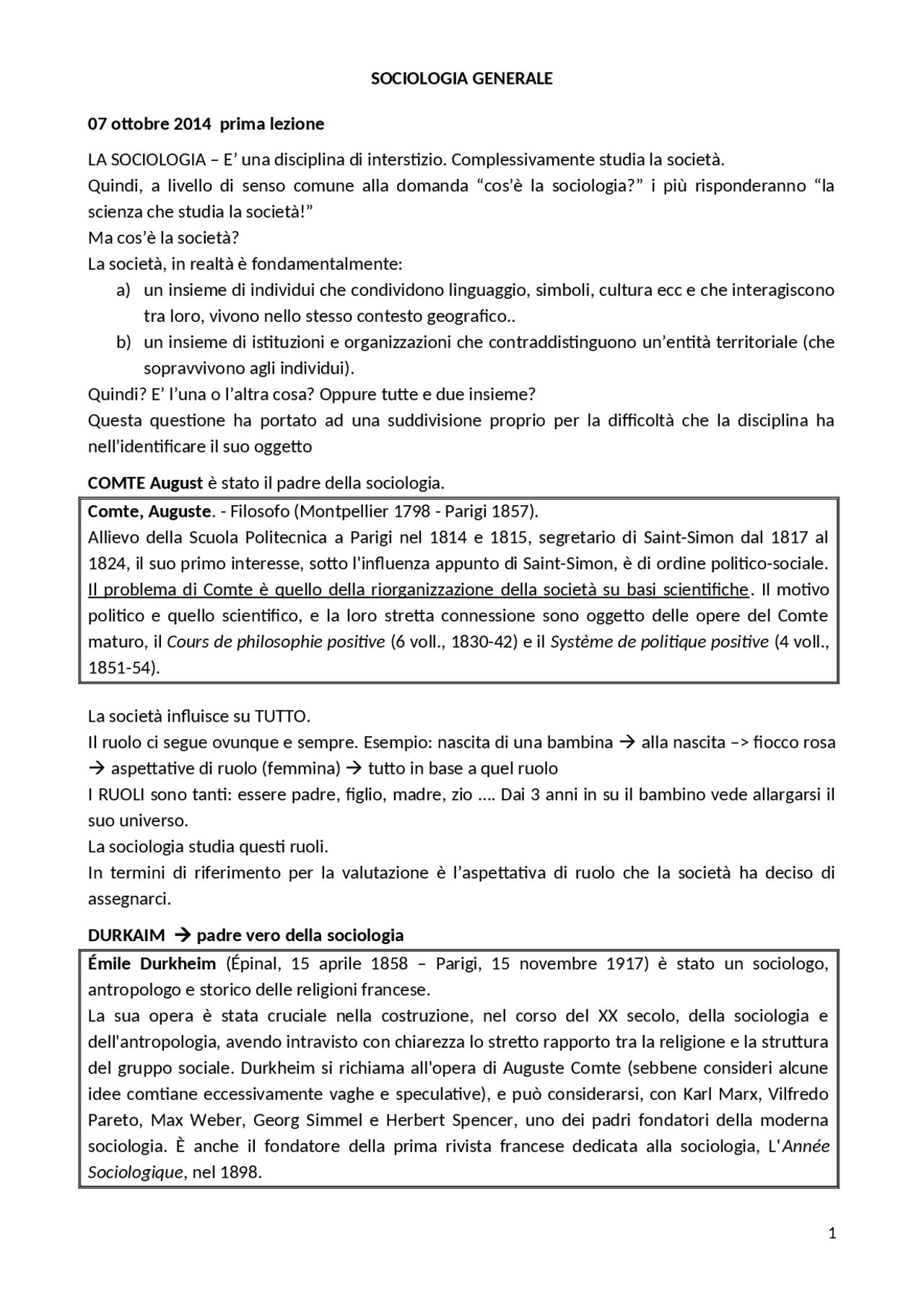 Appunti Di Sociologia Generale Docsity
