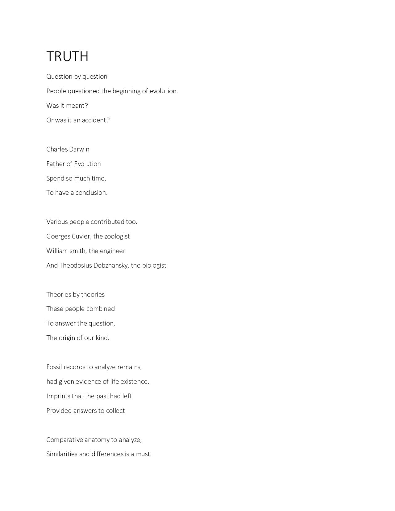 Creating a poem about science - Docsity