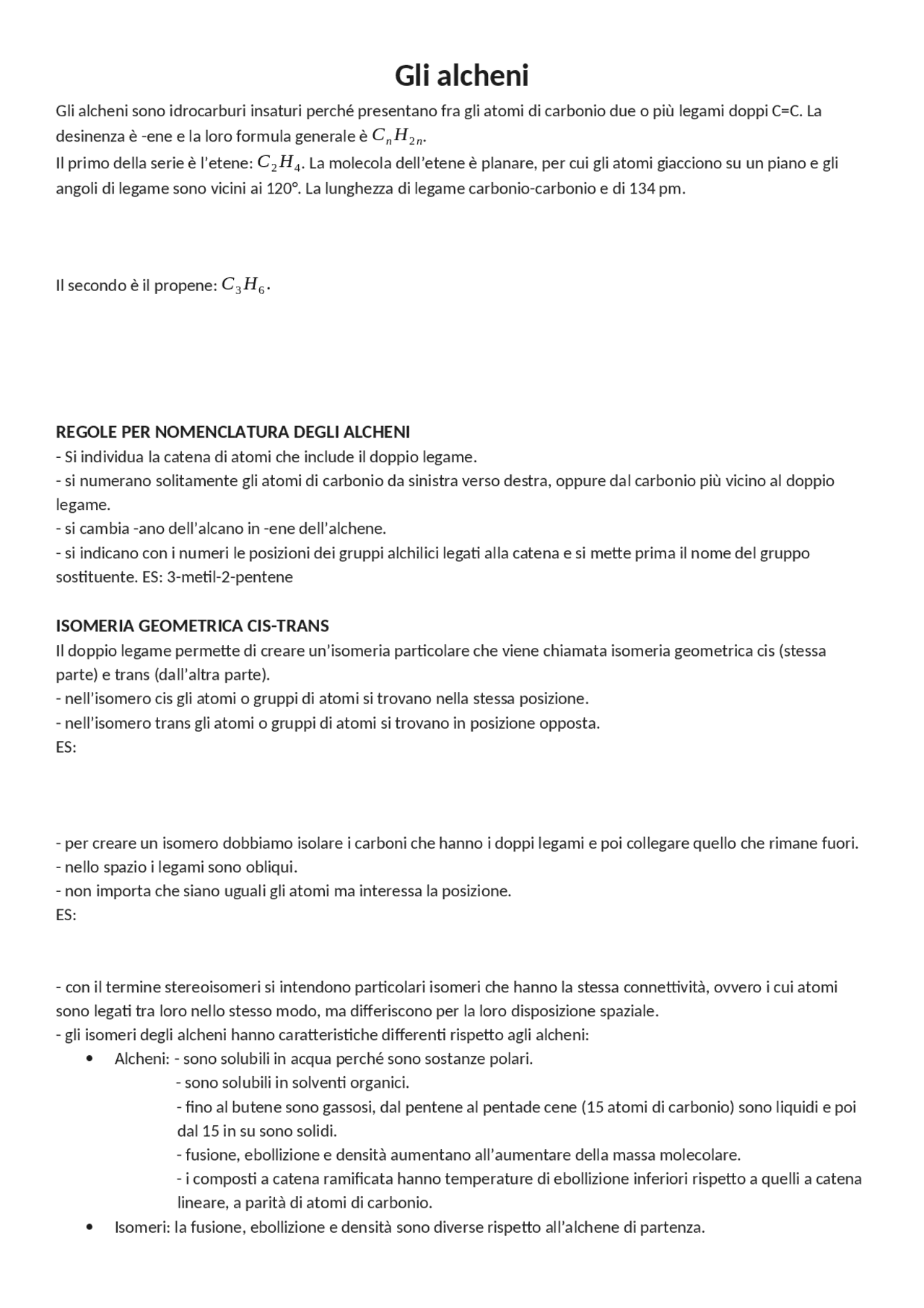Riassunto Alcheni Libro Chimicascienze Docsity