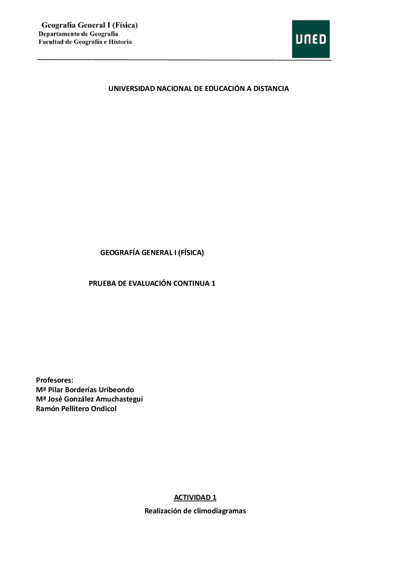 Pec 1 Geografía Física Uned Docsity
