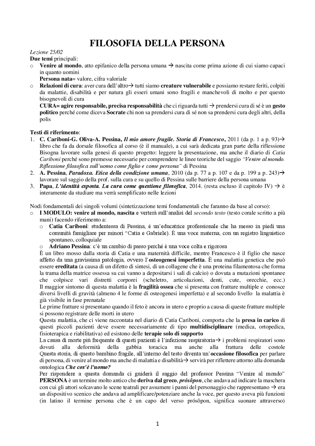 Filosofia Della Persona Docsity