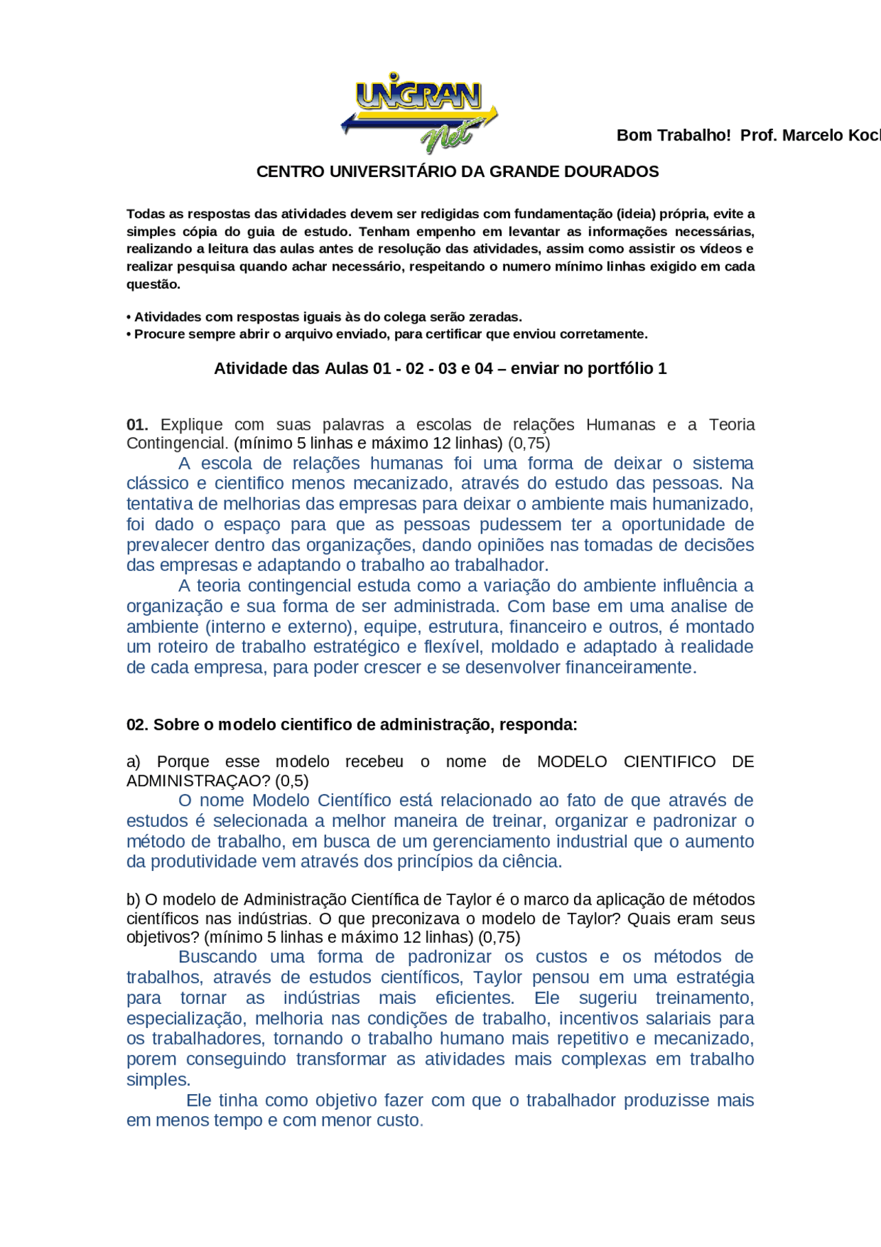 Atividade 1 AdministraÇÃo Empresarial Docsity