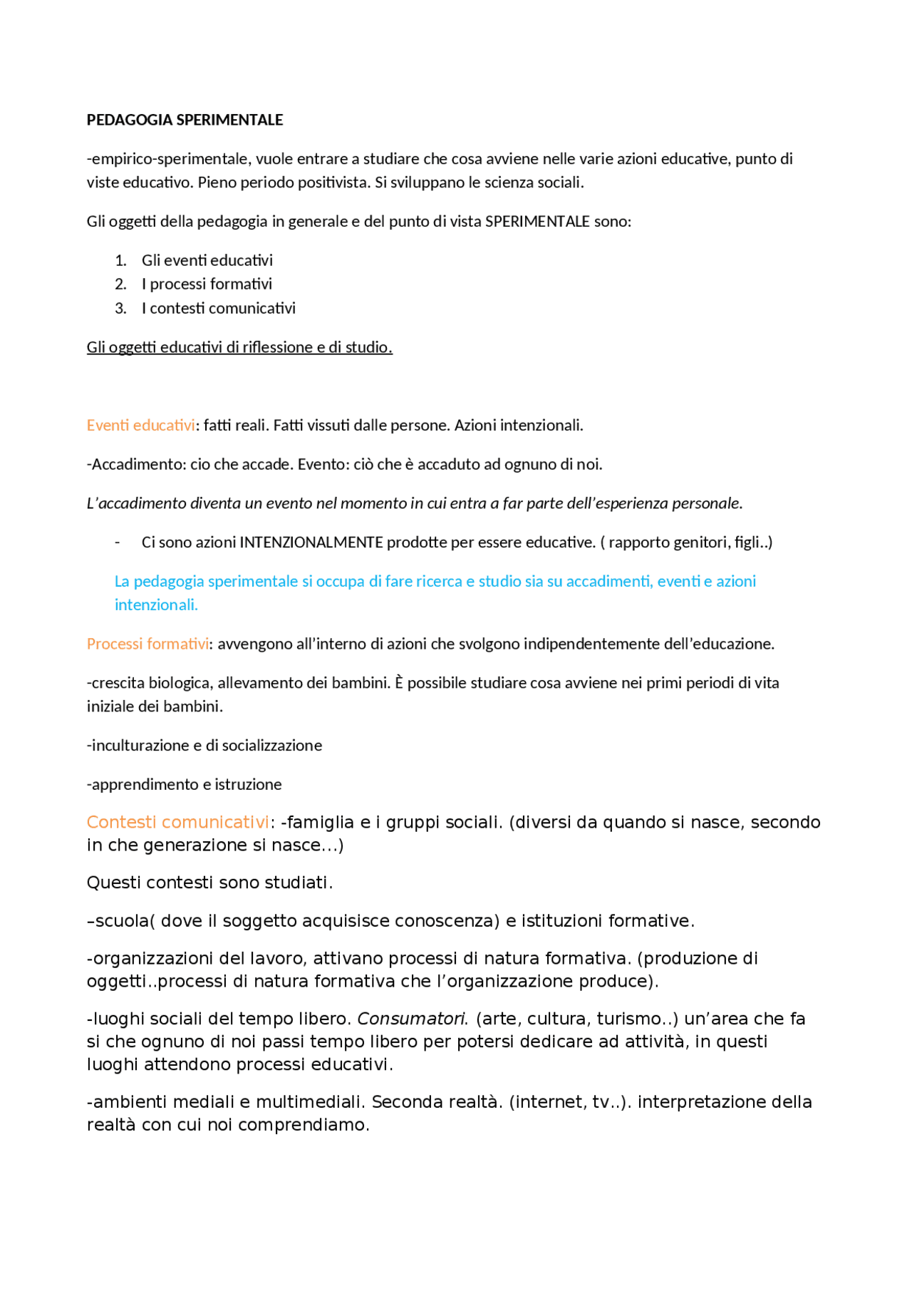 Schemi Pedagogia Sperimentale Docsity