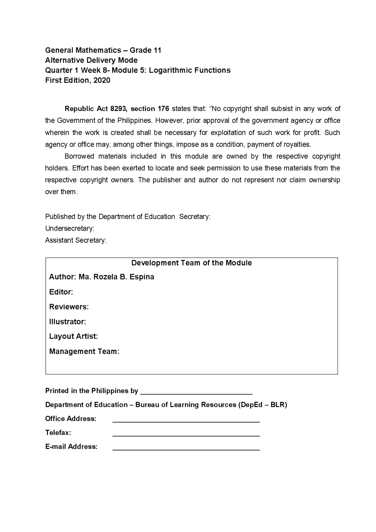General Mathematicsmodule Assignments Mathematics Docsity