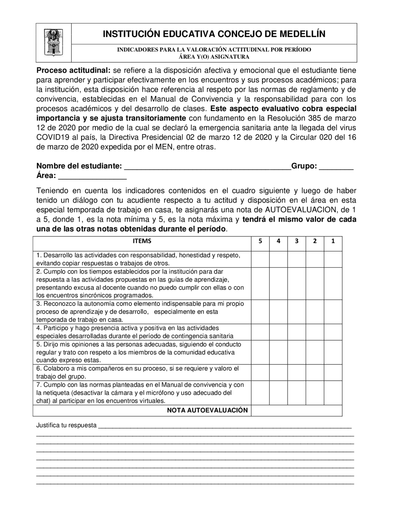 Formato De Autoevaluación Docsity