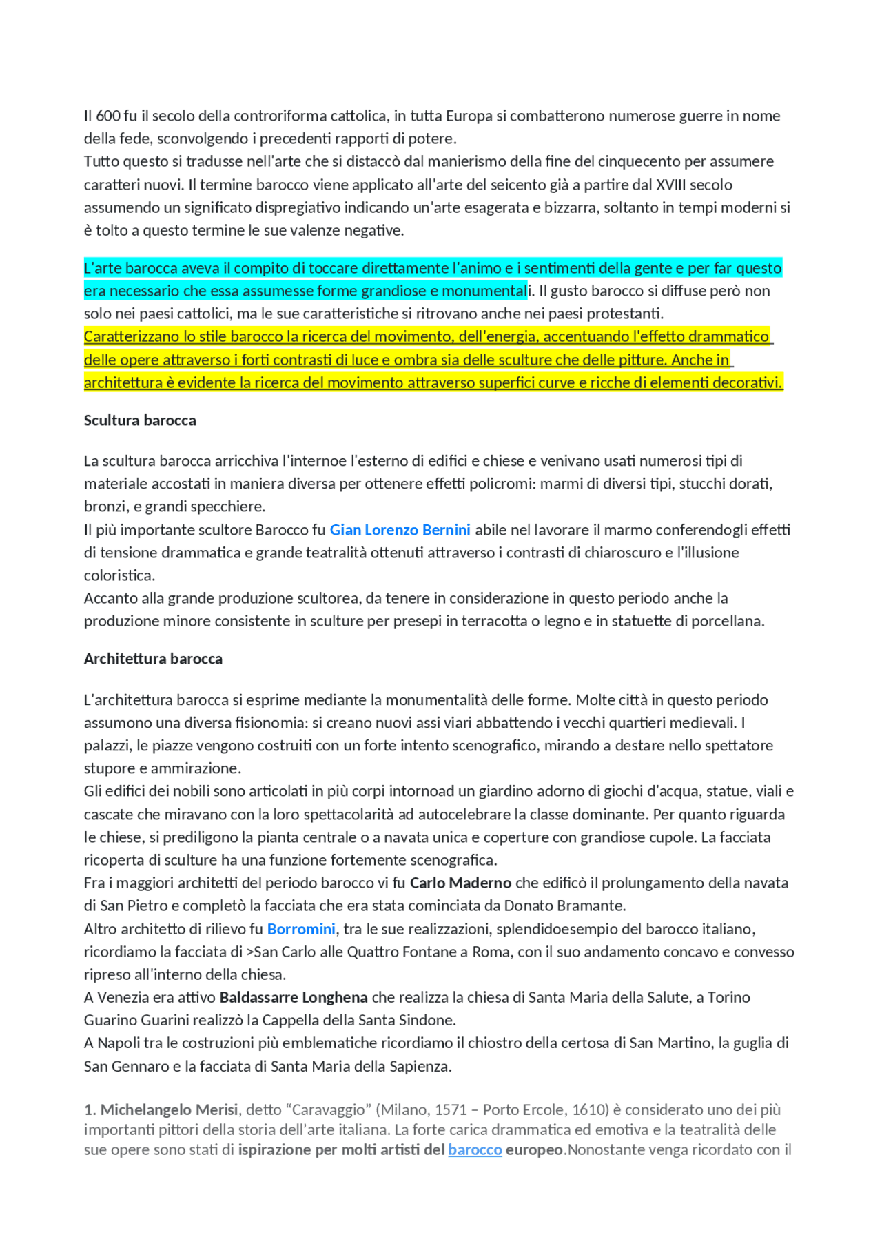 Barocco Docsity