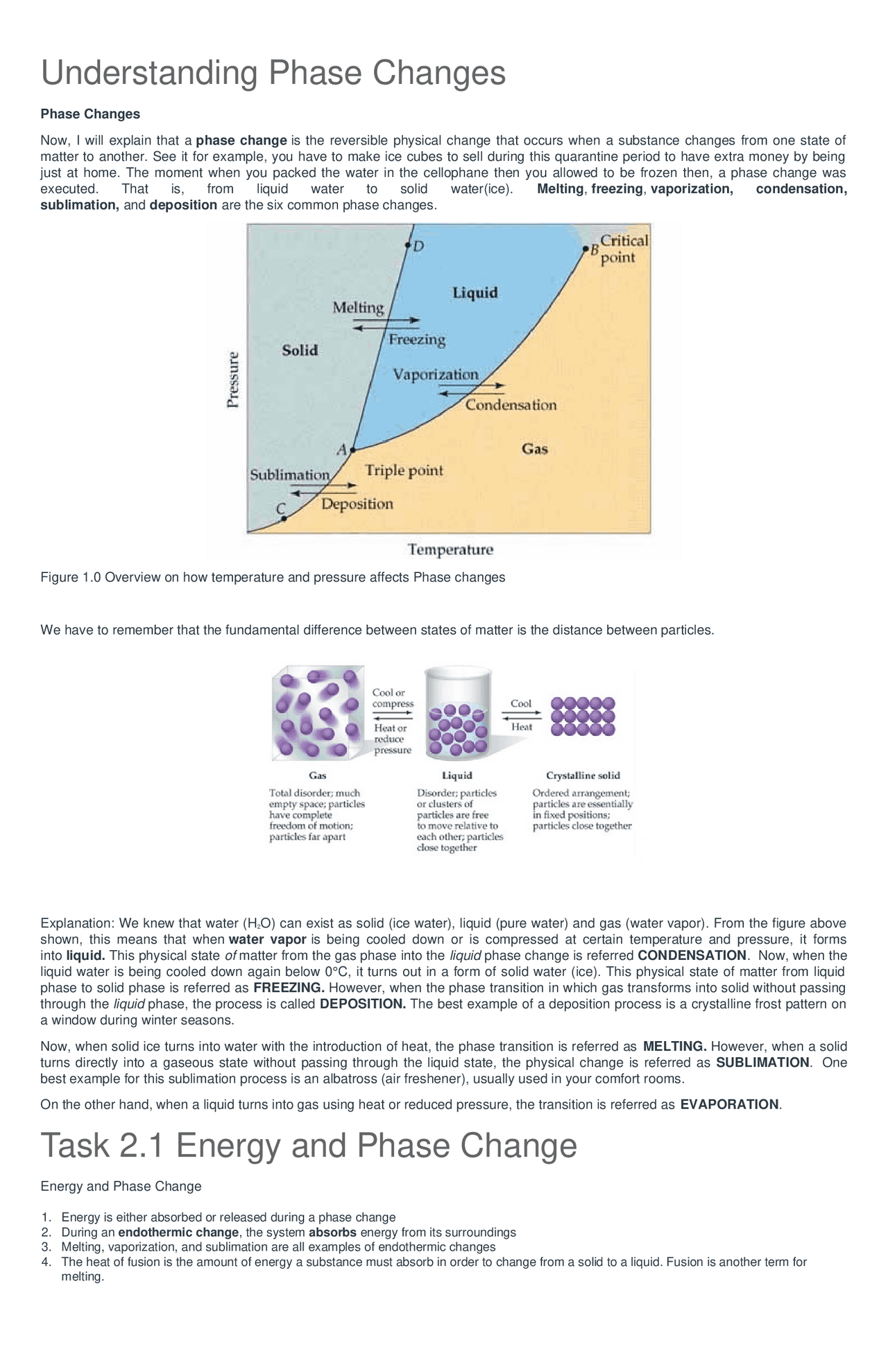 General Chemistry - Phase Changes - Docsity