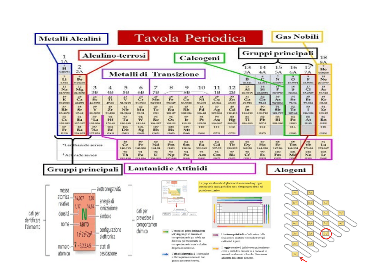 Tavola periodica- schema | Appunti di Chimica - Docsity