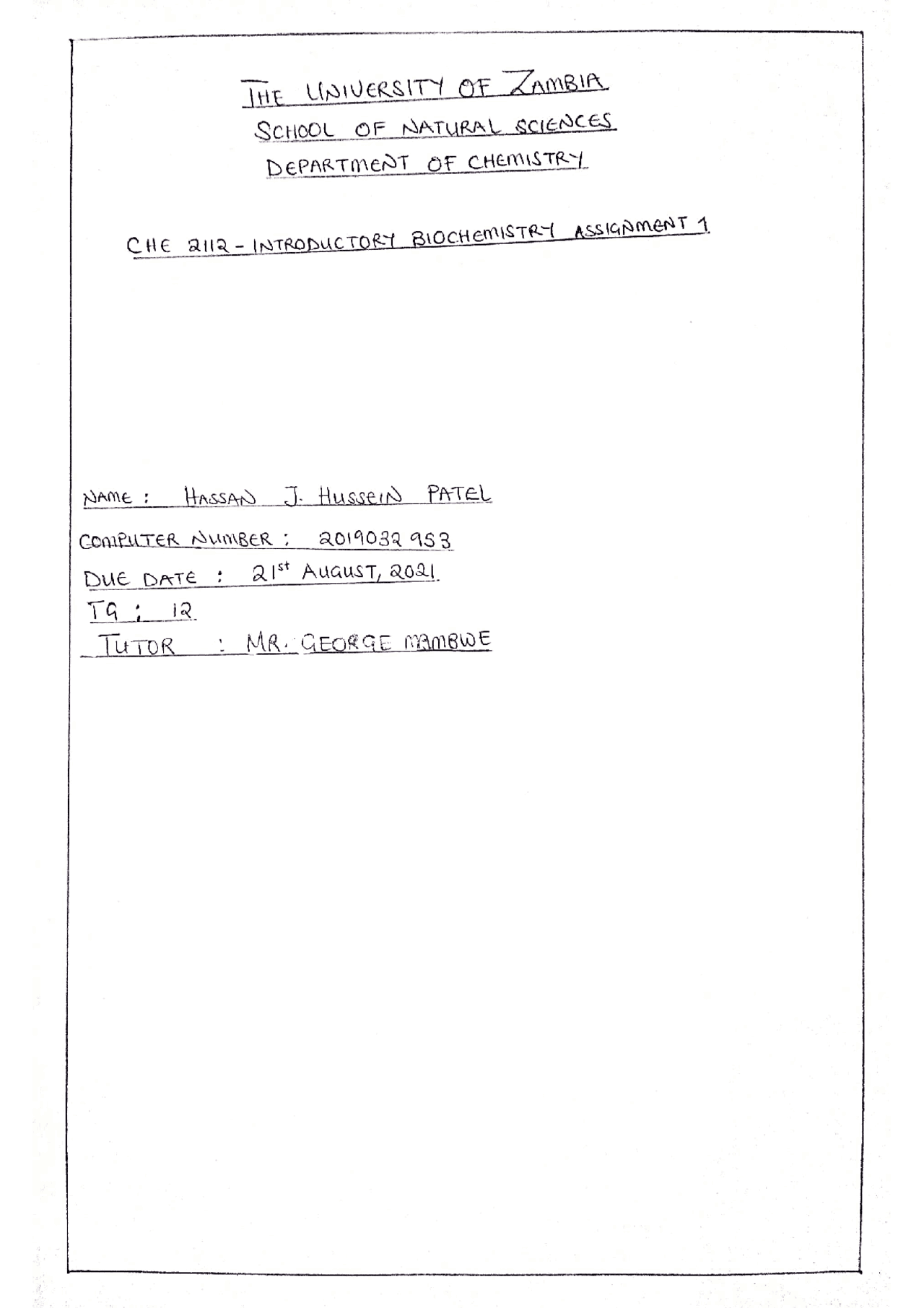 2112 Introductory Biochemistry Docsity