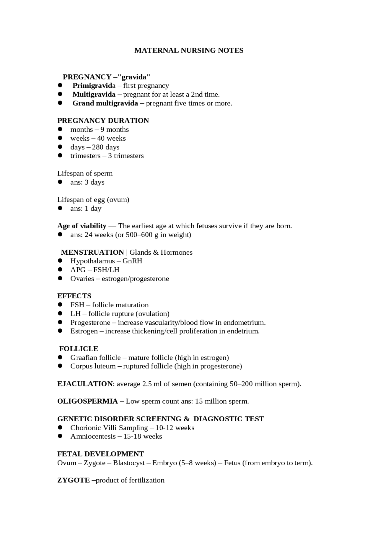 Nursing notes (Maternal and Child Nursing and the drugs and the ...