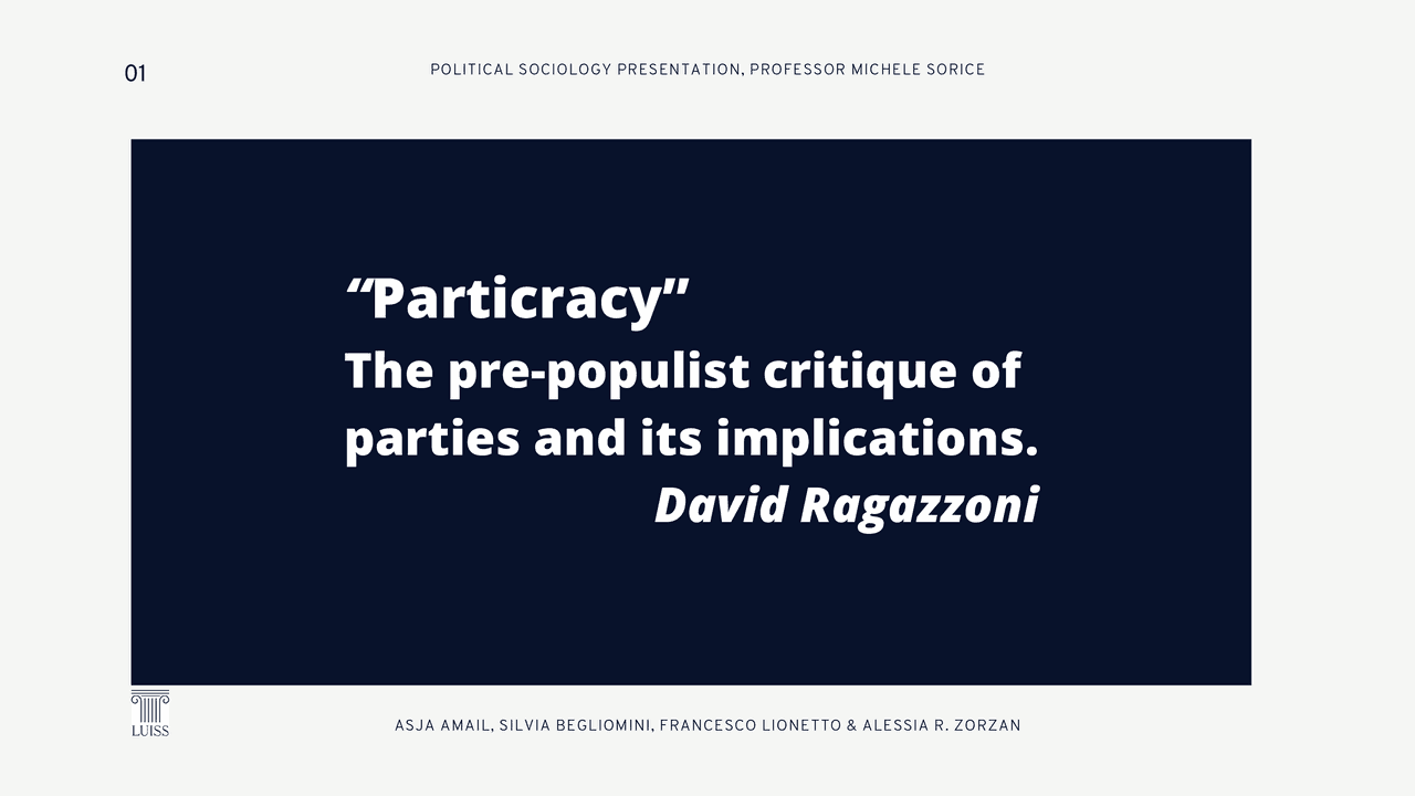 Particracy, a cultural and political thorough explanation - Docsity
