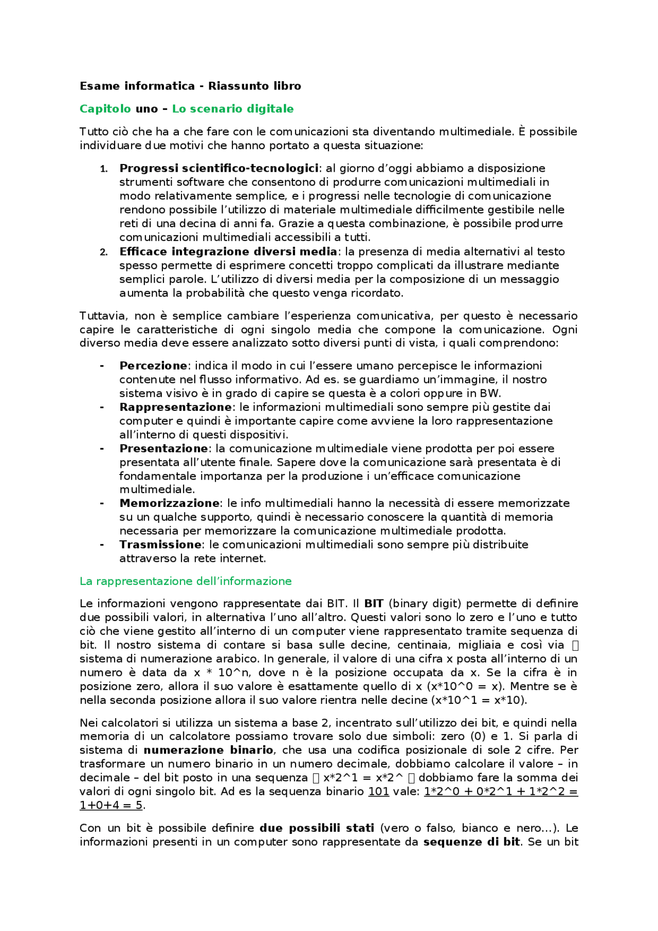 Riassunto Comunicazione Multimediale Docsity