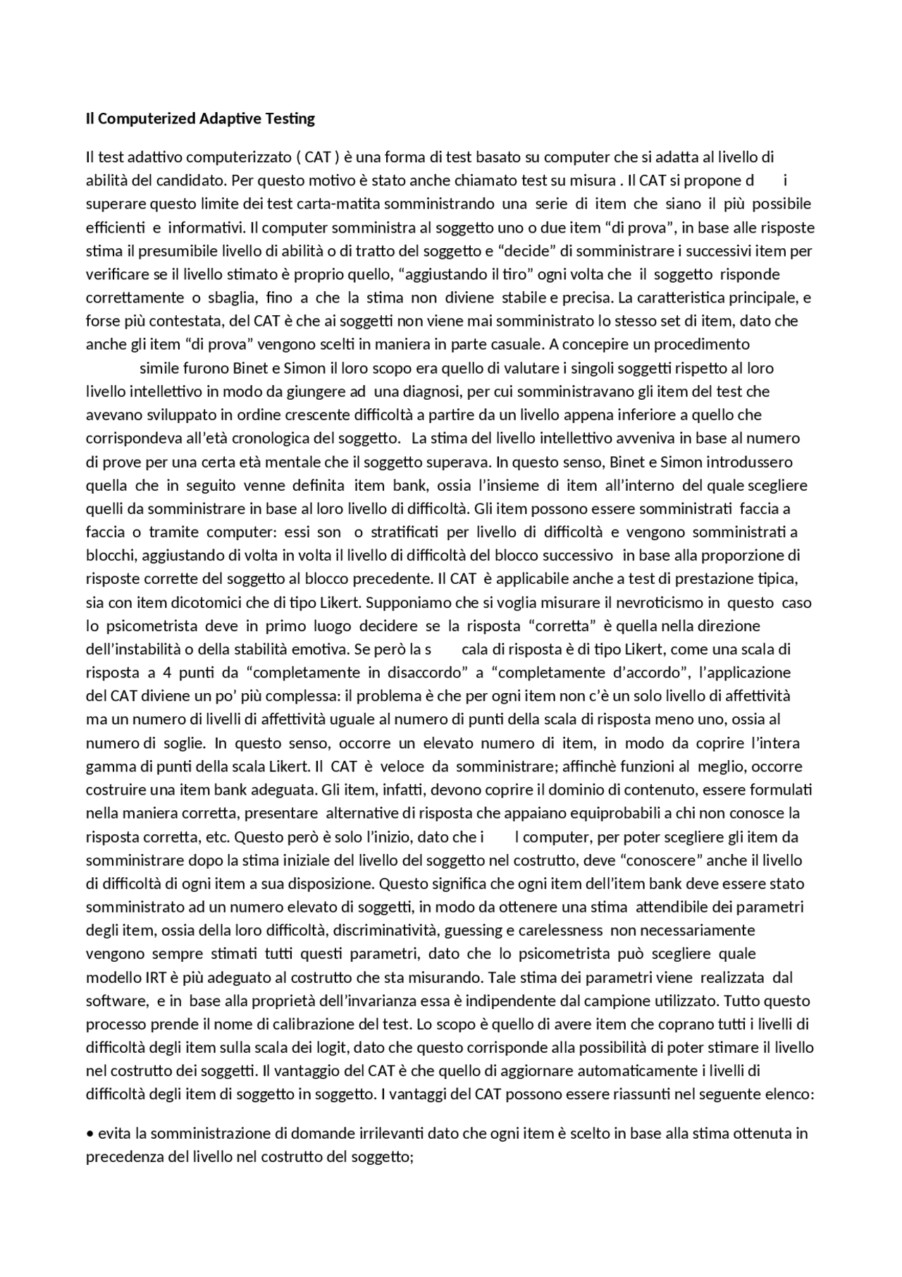 Teorie E Tecniche Dei Test B Docsity