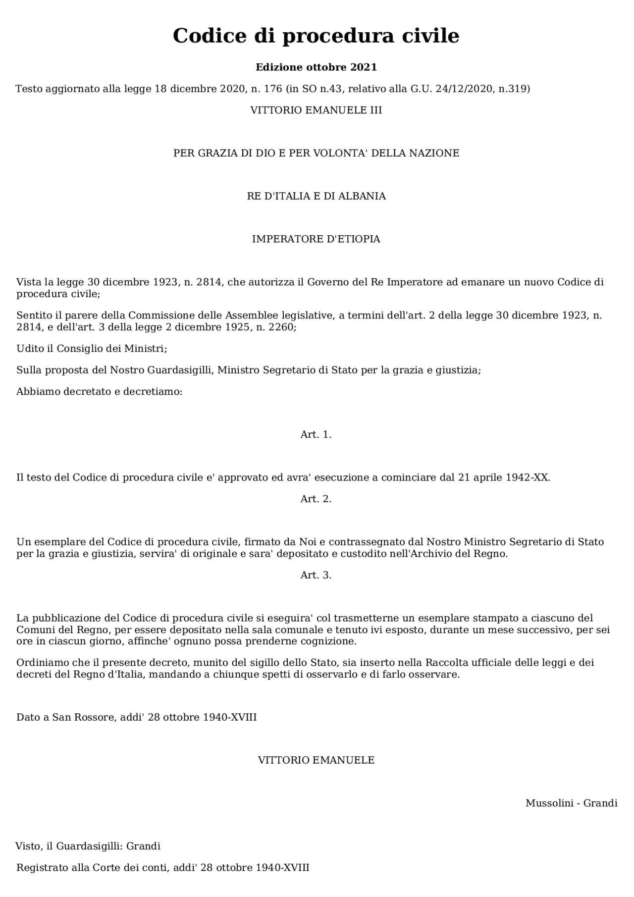 Codice Di Procedura Civile Aggiornato Formulari Di Diritto