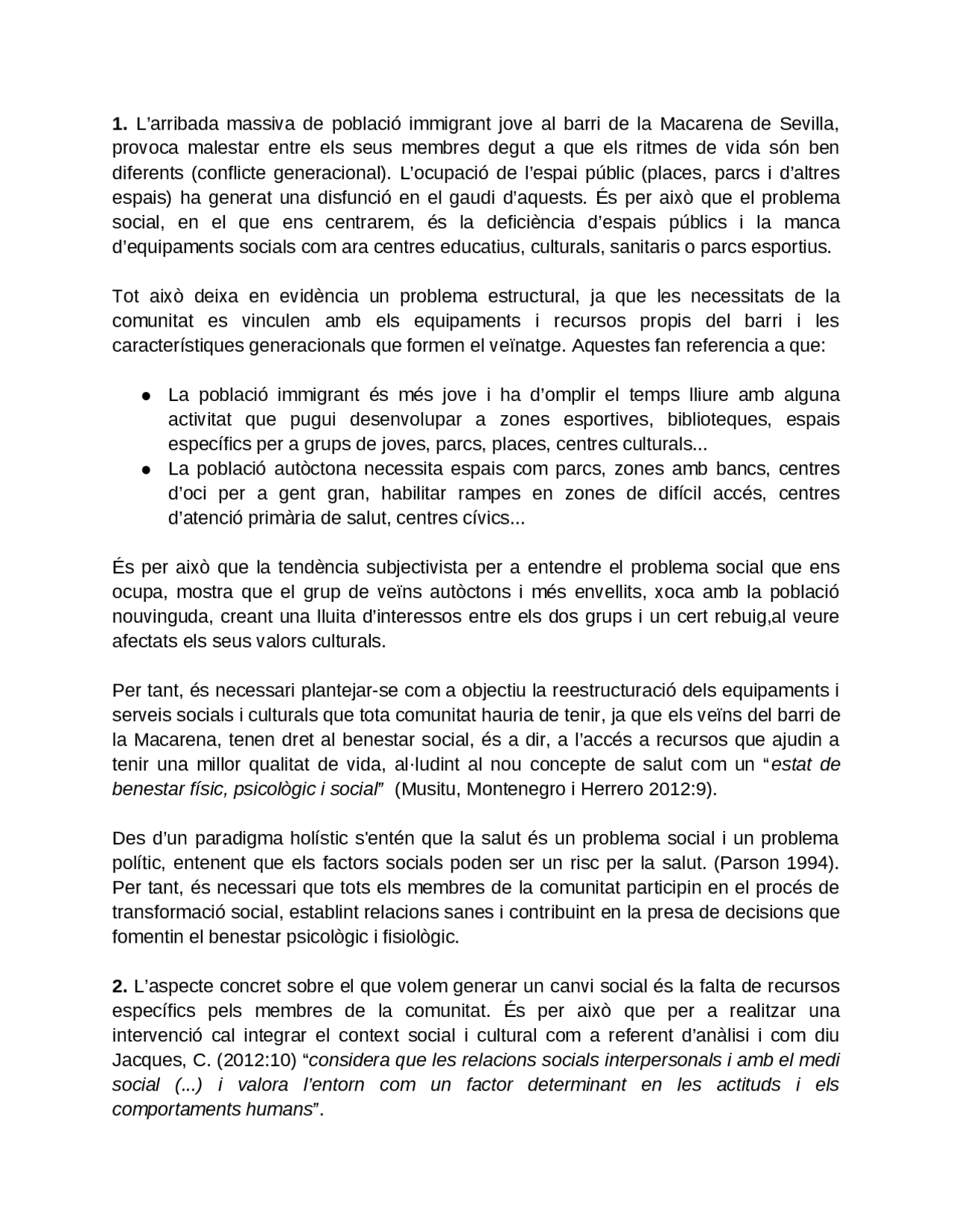 Pac2 Cas Pràctic Psico Comunitaria Docsity