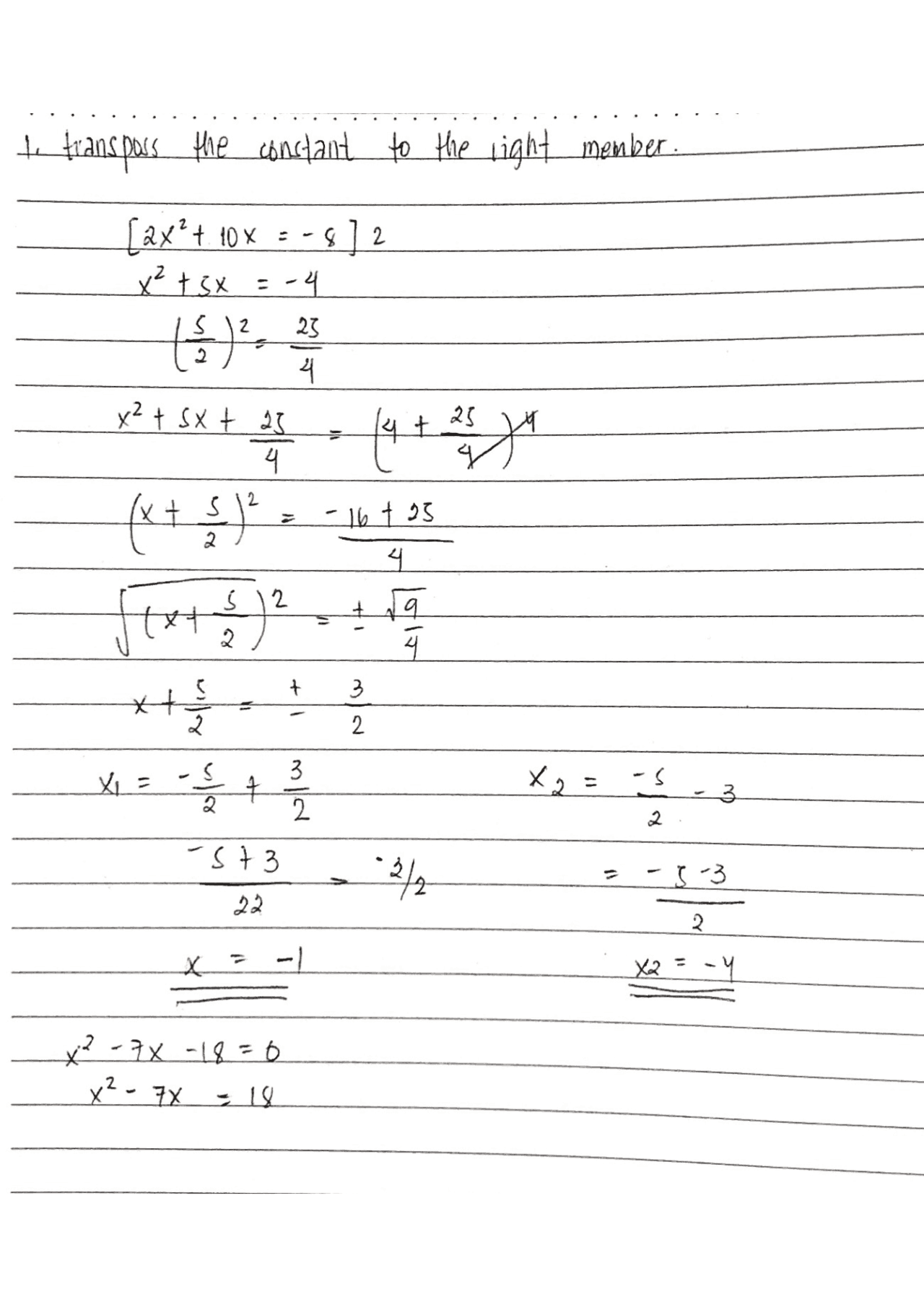 Example Exercises About Linear Equations Docsity