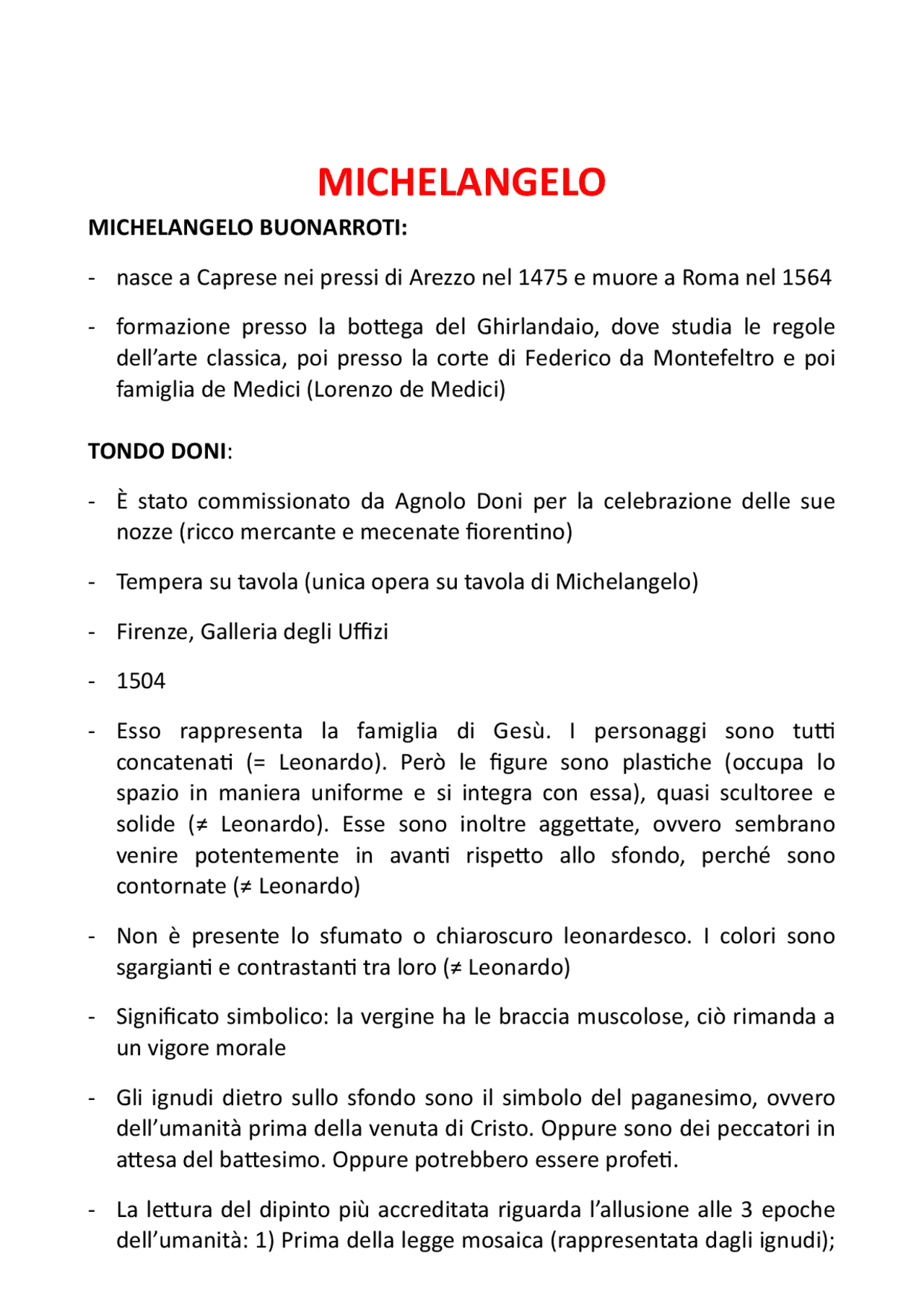 Epoca rinascimentale - Docsity