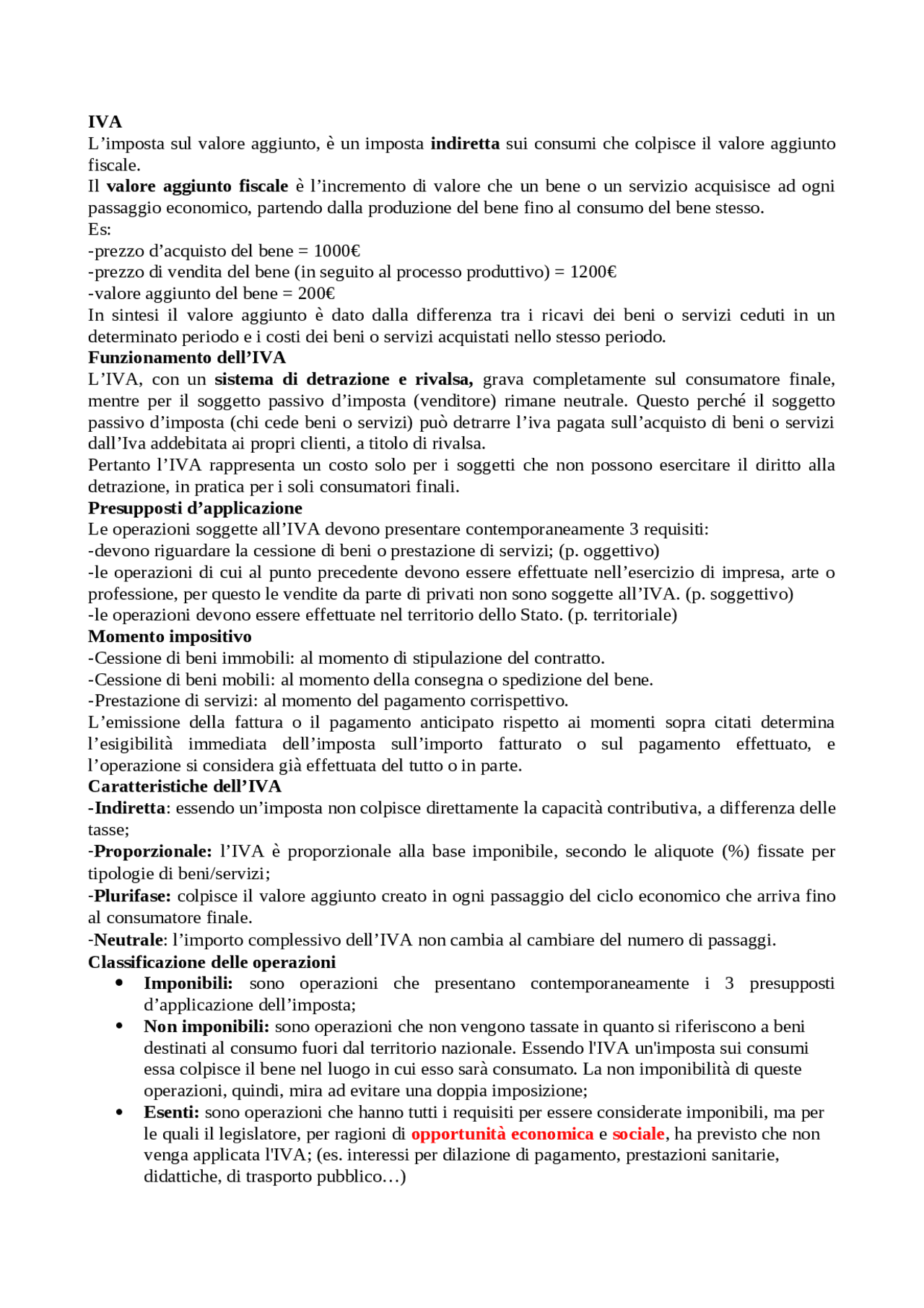 Riassunto Iva Irpef Ires Irap Docsity