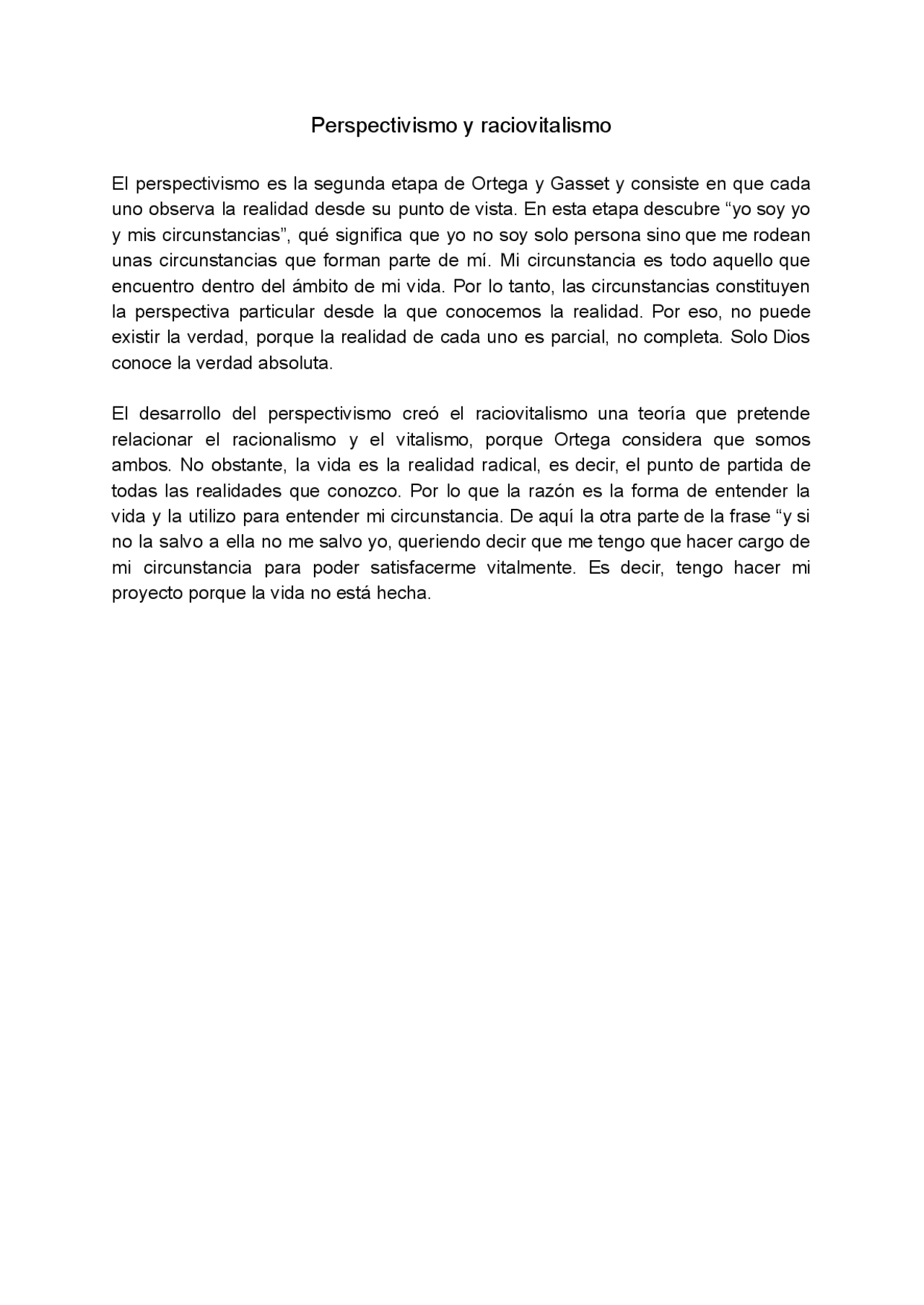 Ortega Y Gasset Apuntes Docsity