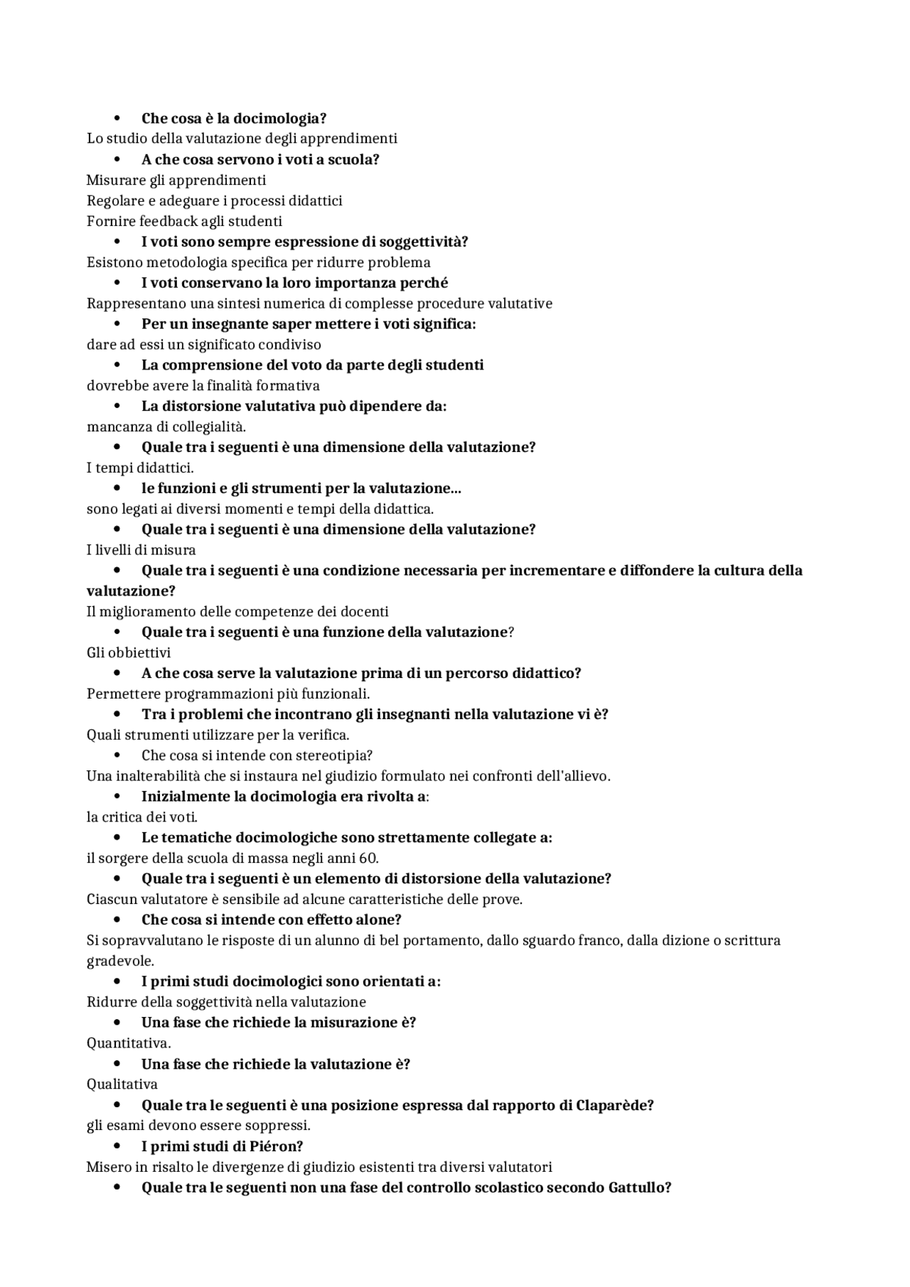 Risposte A Domande Multiple Docsity