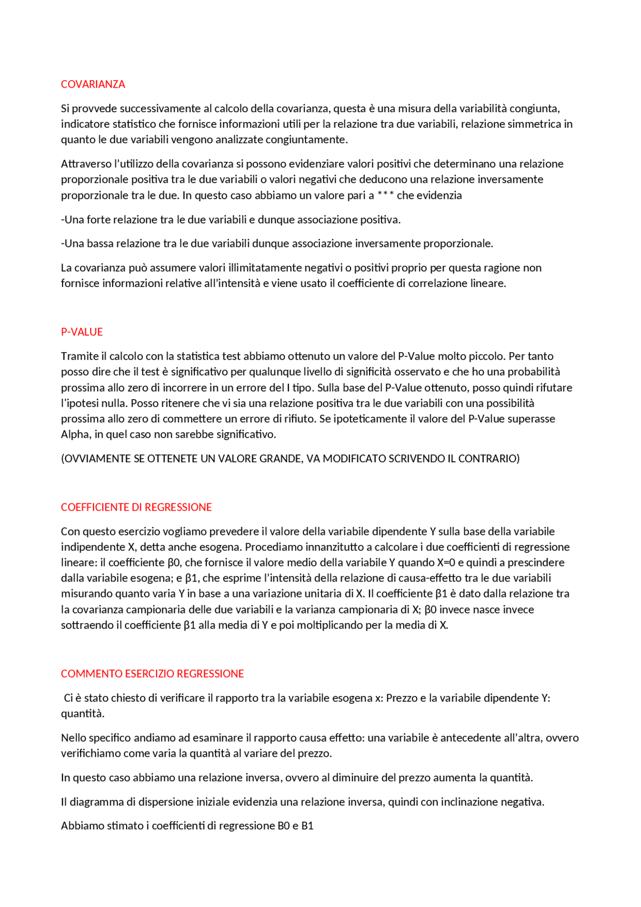 Statistica Avanzata Esercizi Prove Desame Di Statistica Docsity