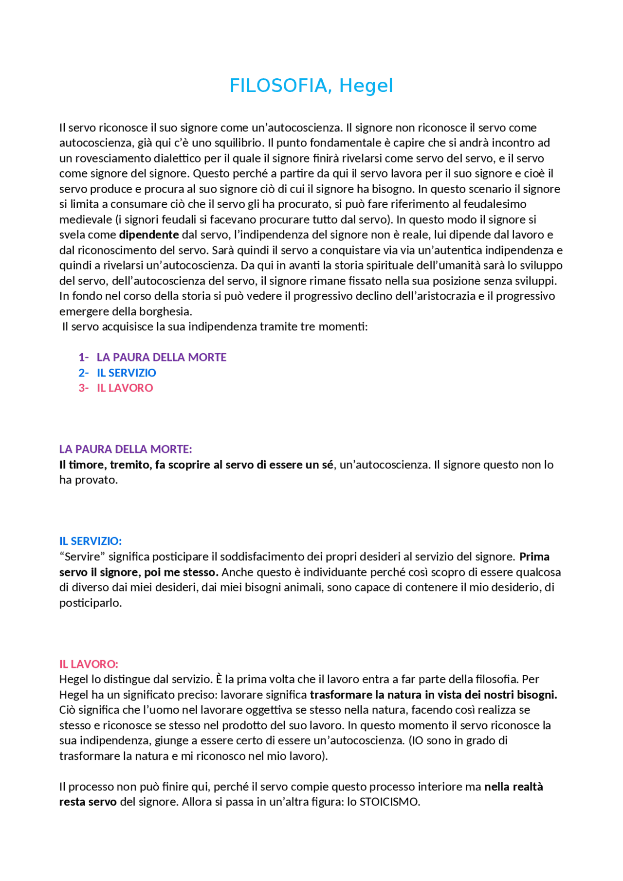 Hegel, vita e pensiero del filosofo - Docsity