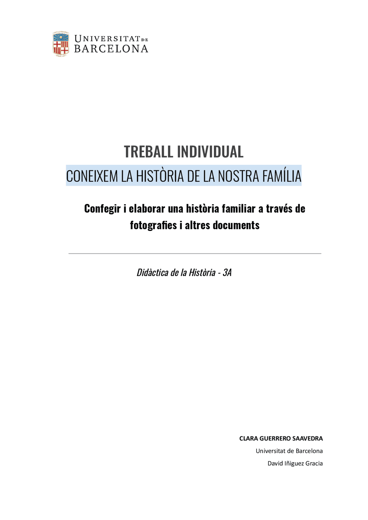 CONEIXEM LA HISTÒRIA DE LA NOSTRA FAMÍLIA | Ejercicios de Historia ...