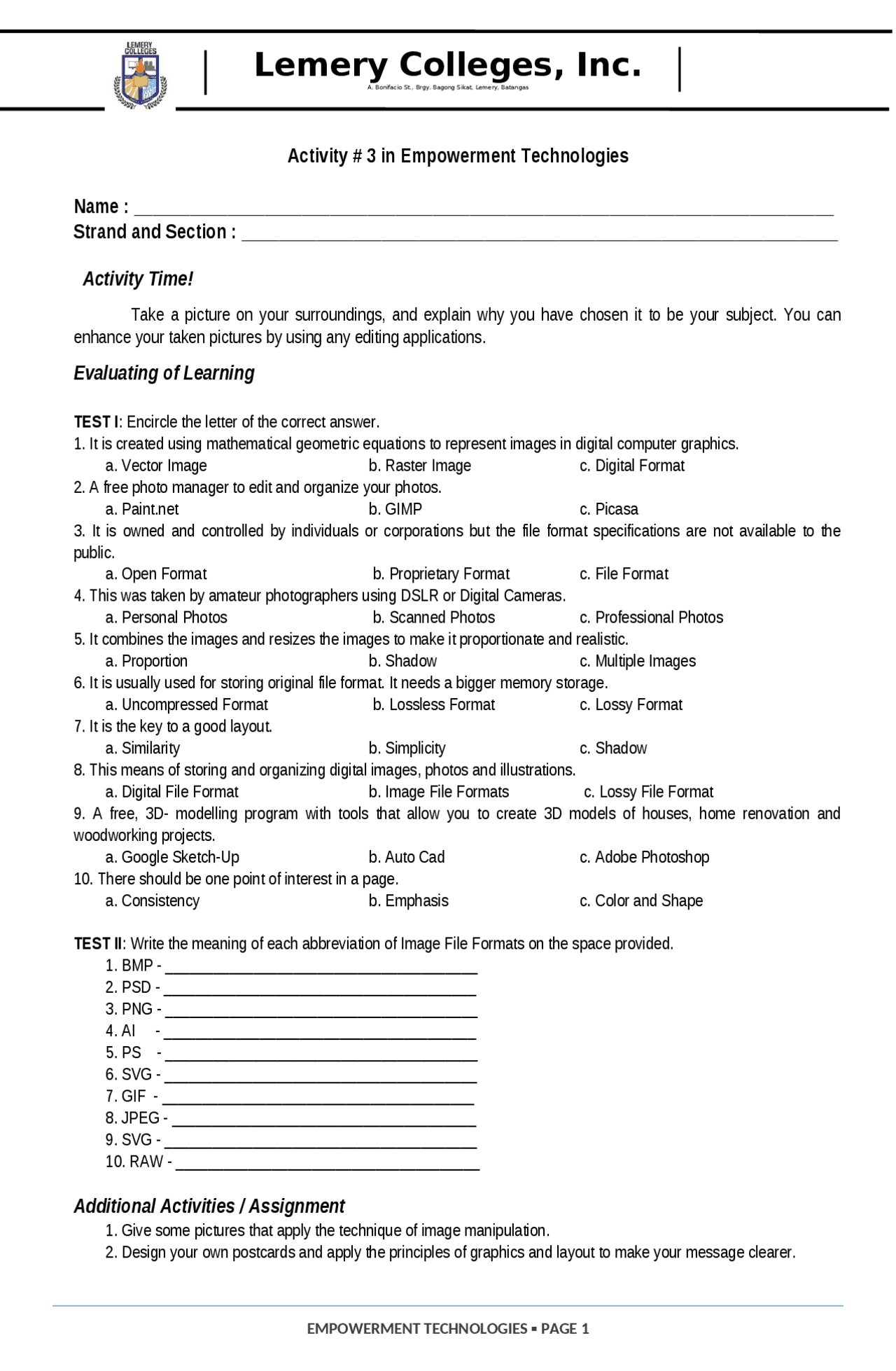Empowerment Technology Docsity