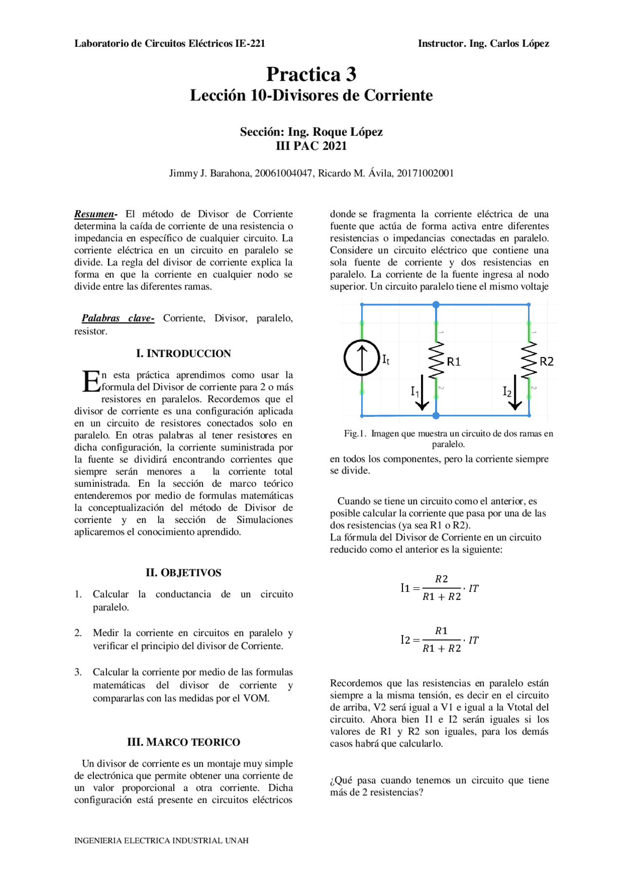 Leccion 10 Practica 3 Laboratorio de Circuitos Electricos I | Guías, Proyectos, Investigaciones ...