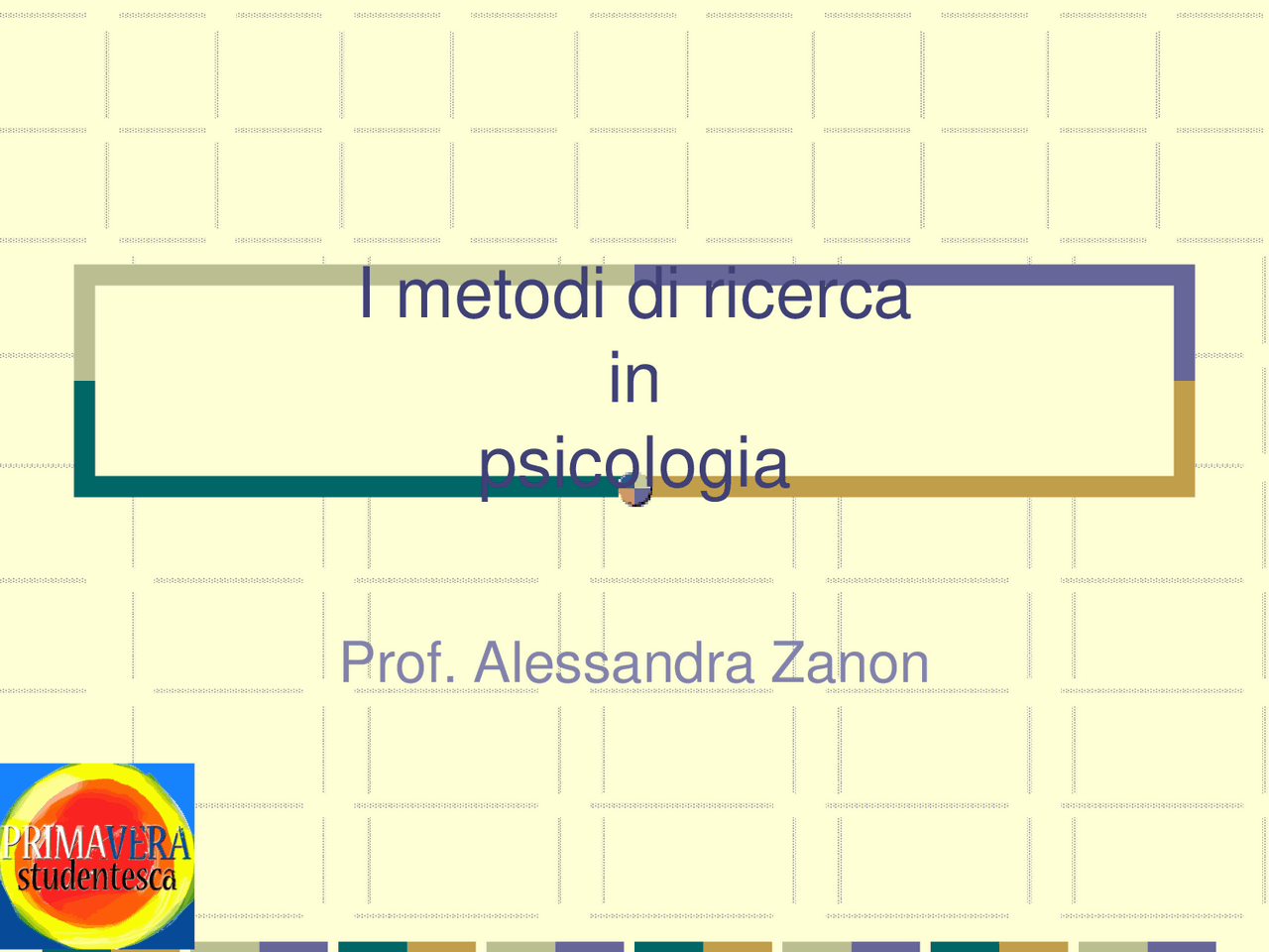 Metodi Di Ricerca In Psicologia Docsity