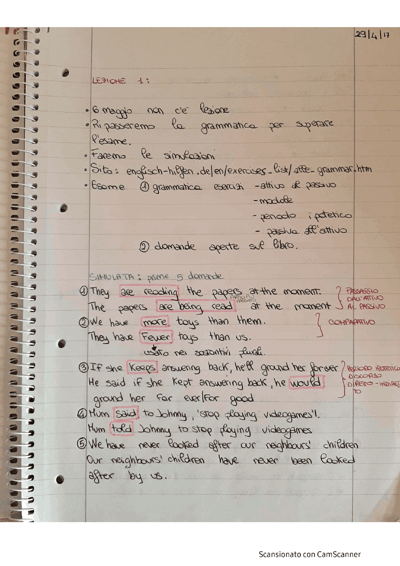 Inglese Grammatica Docsity