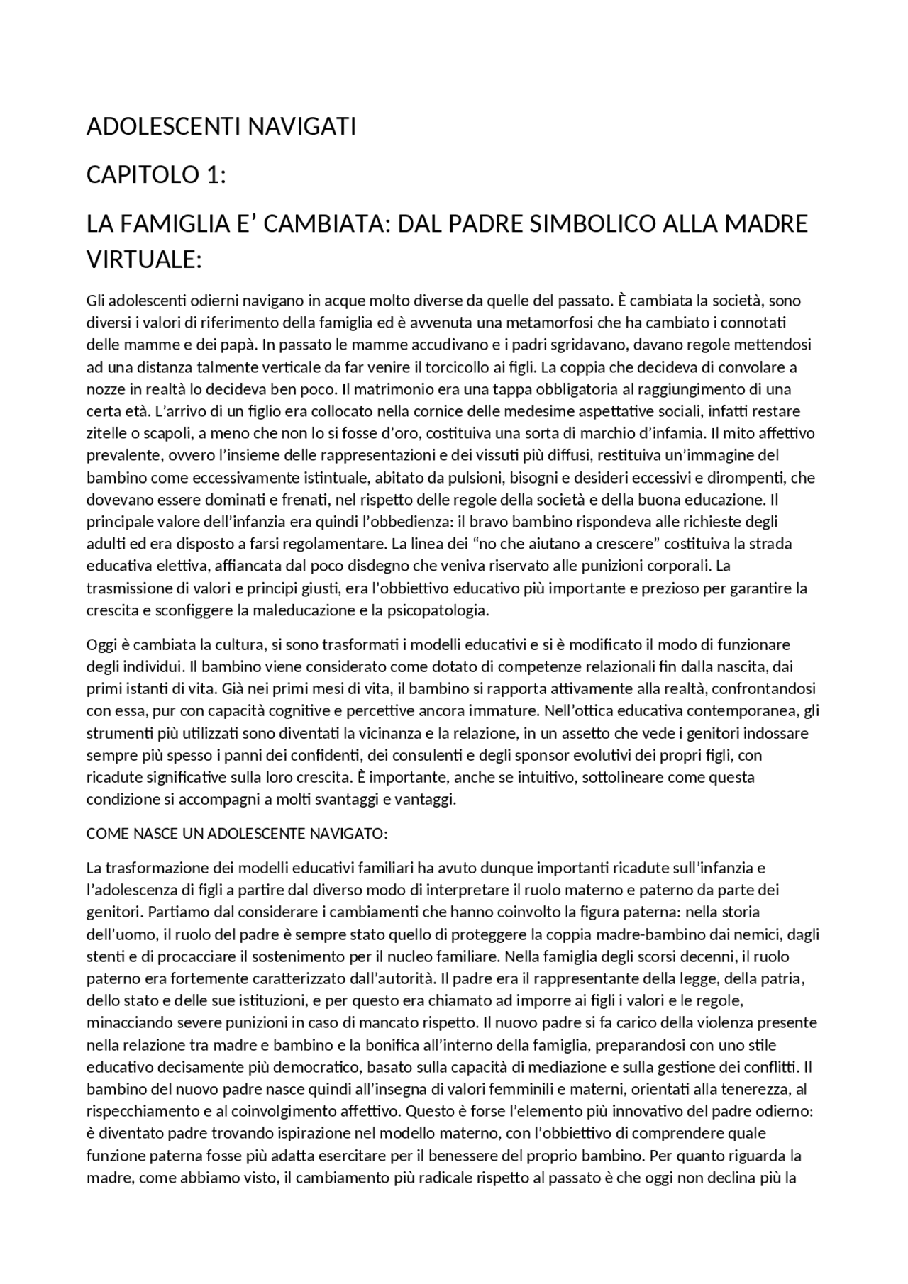 Adolescenti Navigati Docsity