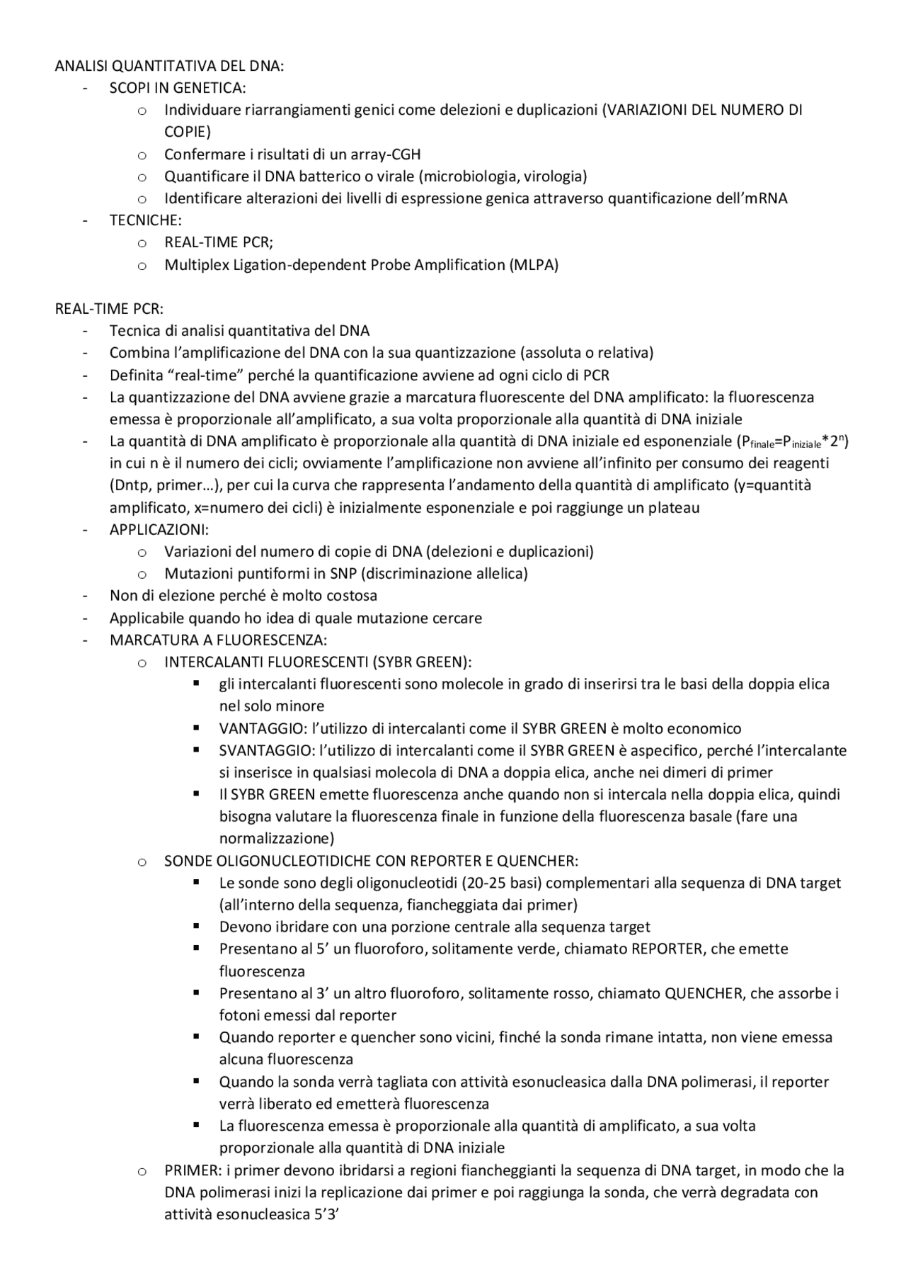 Analisi Quantitativa Del Dna Docsity