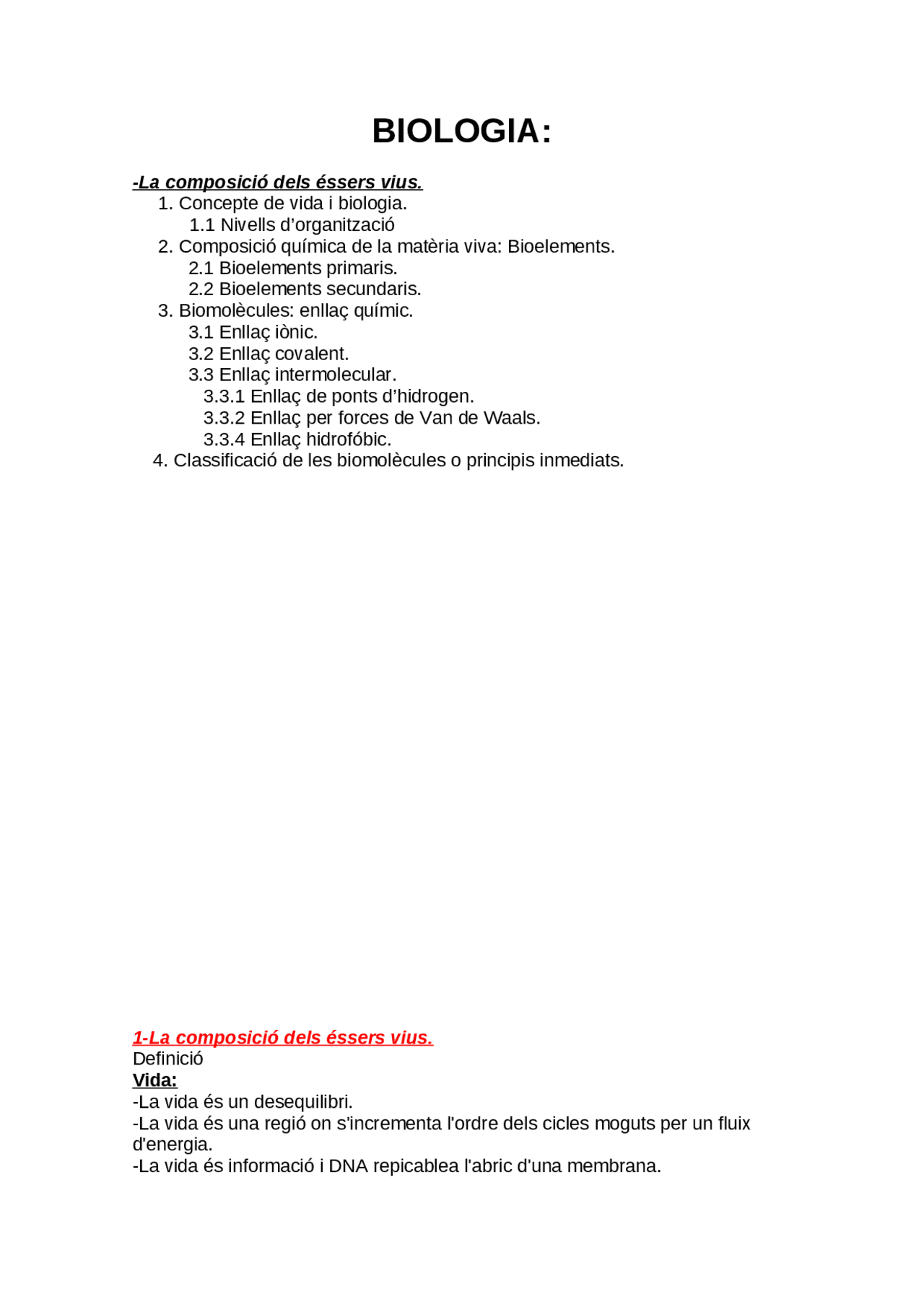 La Composició Dels éssers Vius Docsity
