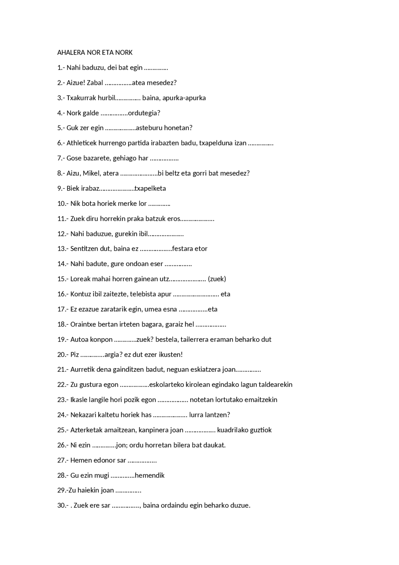 Ejercicio Interactivo De Nor Nori Orainaldian En 2023 - vrogue.co