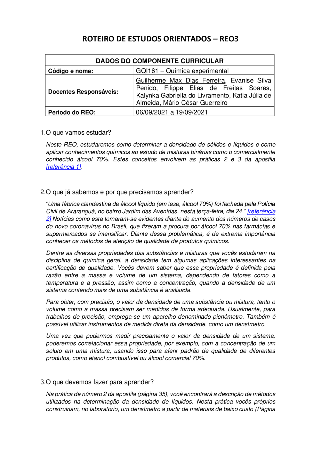 Química Experimental Docsity