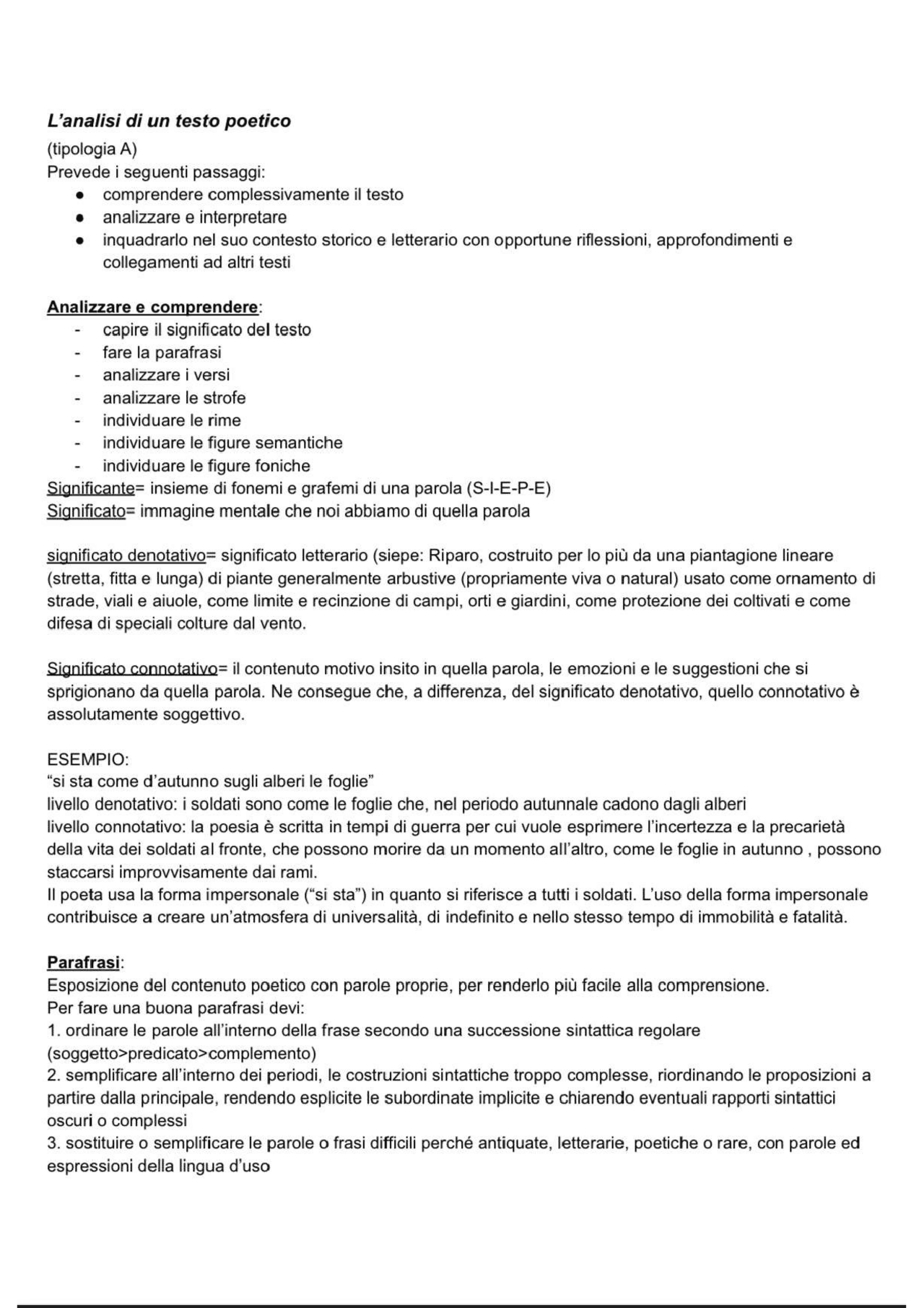 Come Analizzare Un Testo Poetico Docsity