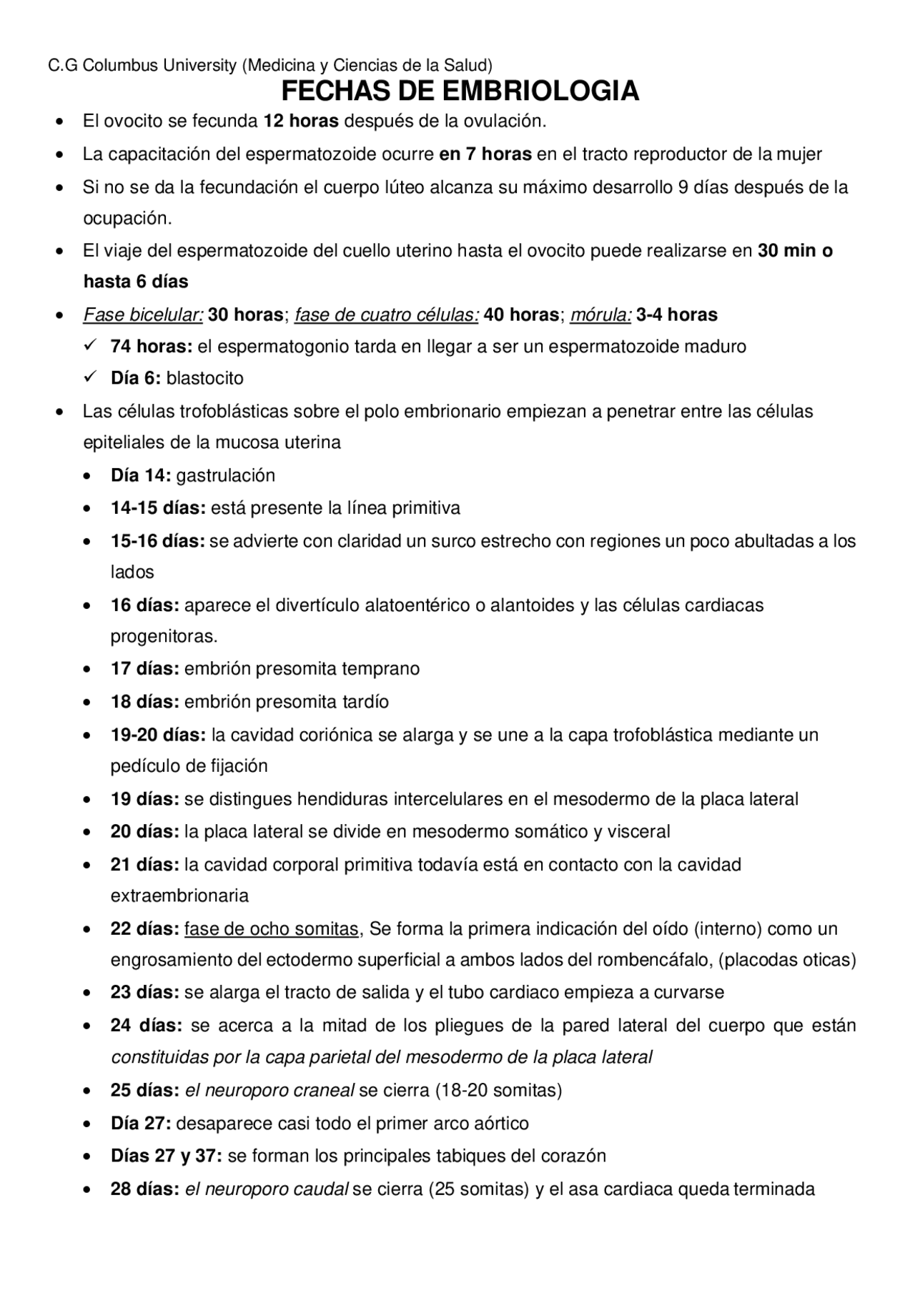 Embriología Médica De Lagman 3 Docsity