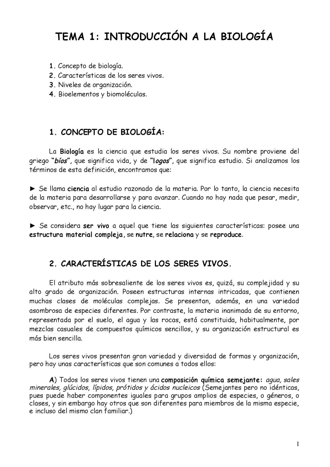 Apuntes Bioelementos Y Proteínas Docsity