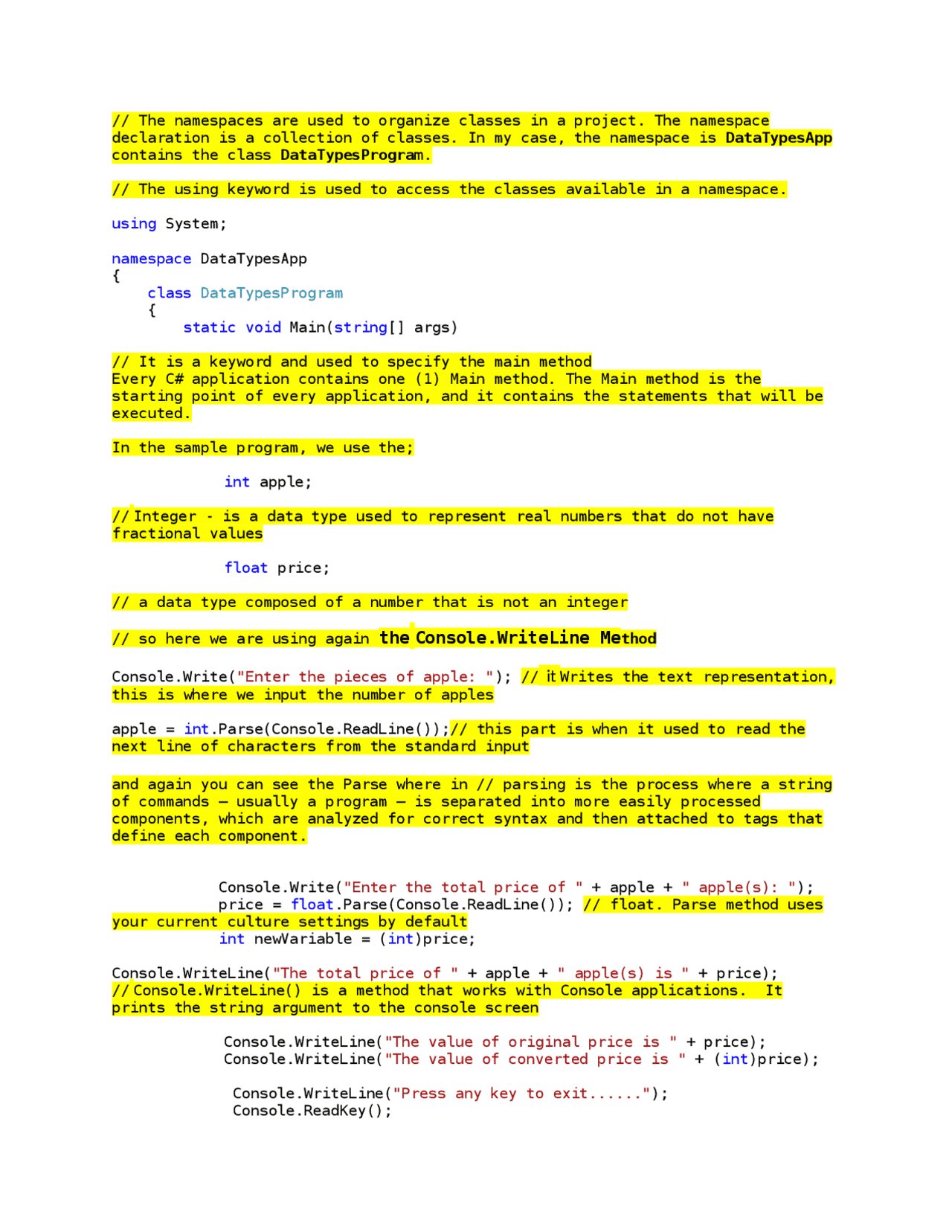 Programming 101 Script For Project Docsity