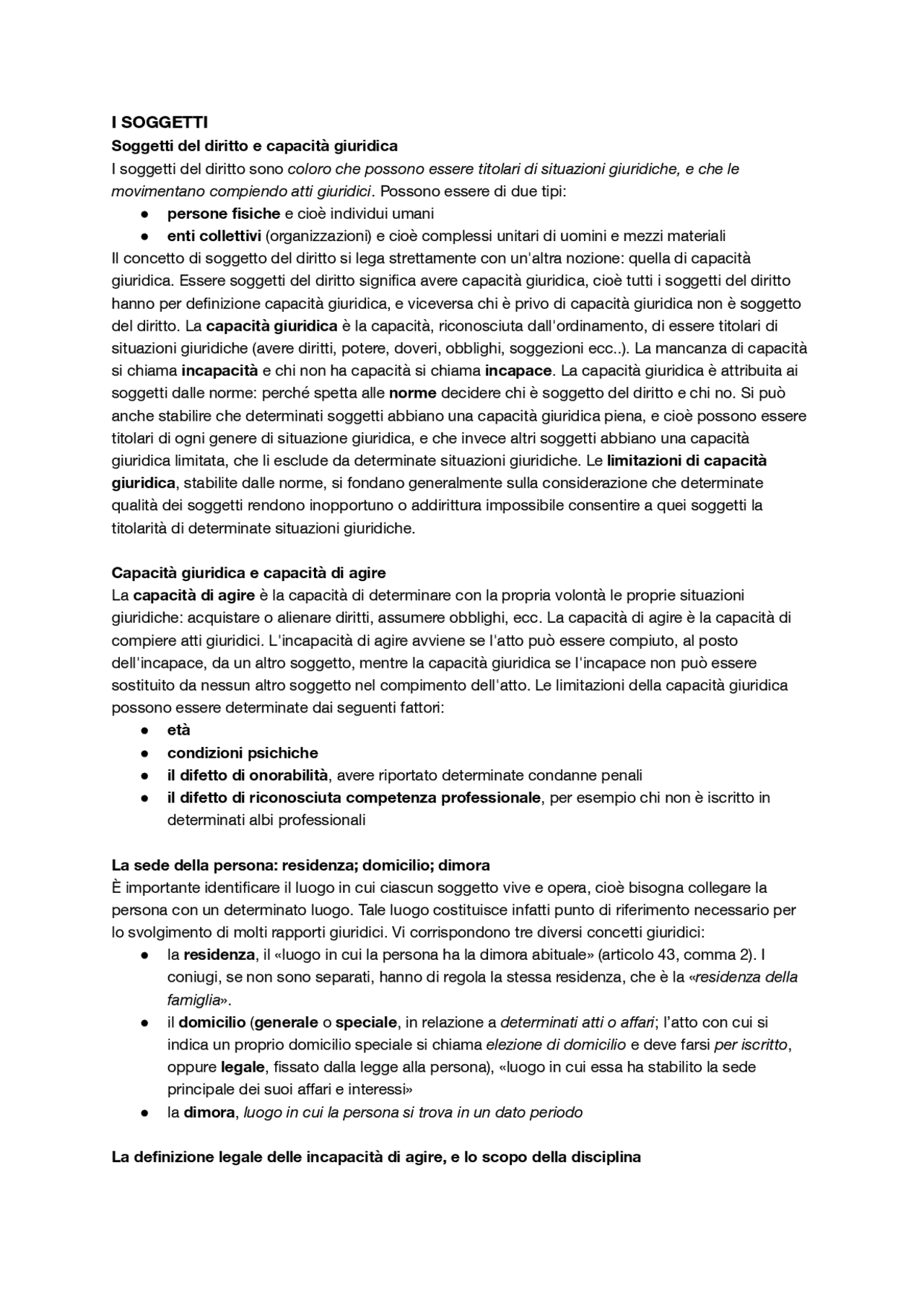 I Soggetti Del Diritto Docsity