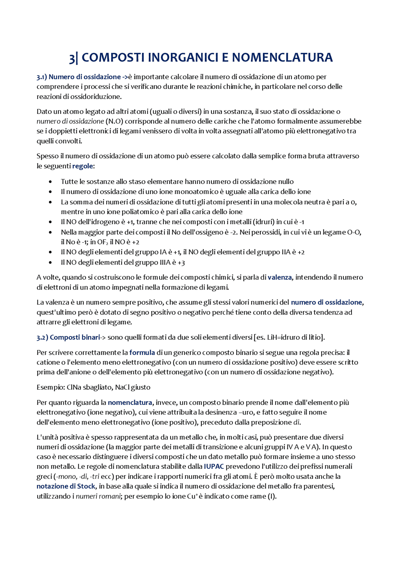 Composti Inorganici E Nomenclatura Docsity