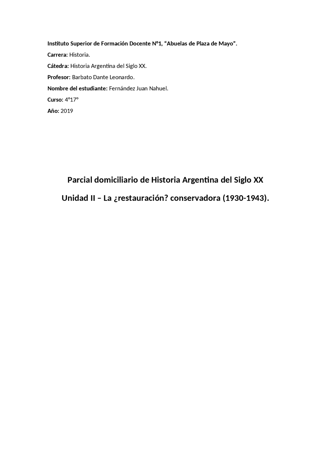 Argentina Siglo Xx Resumen Docsity