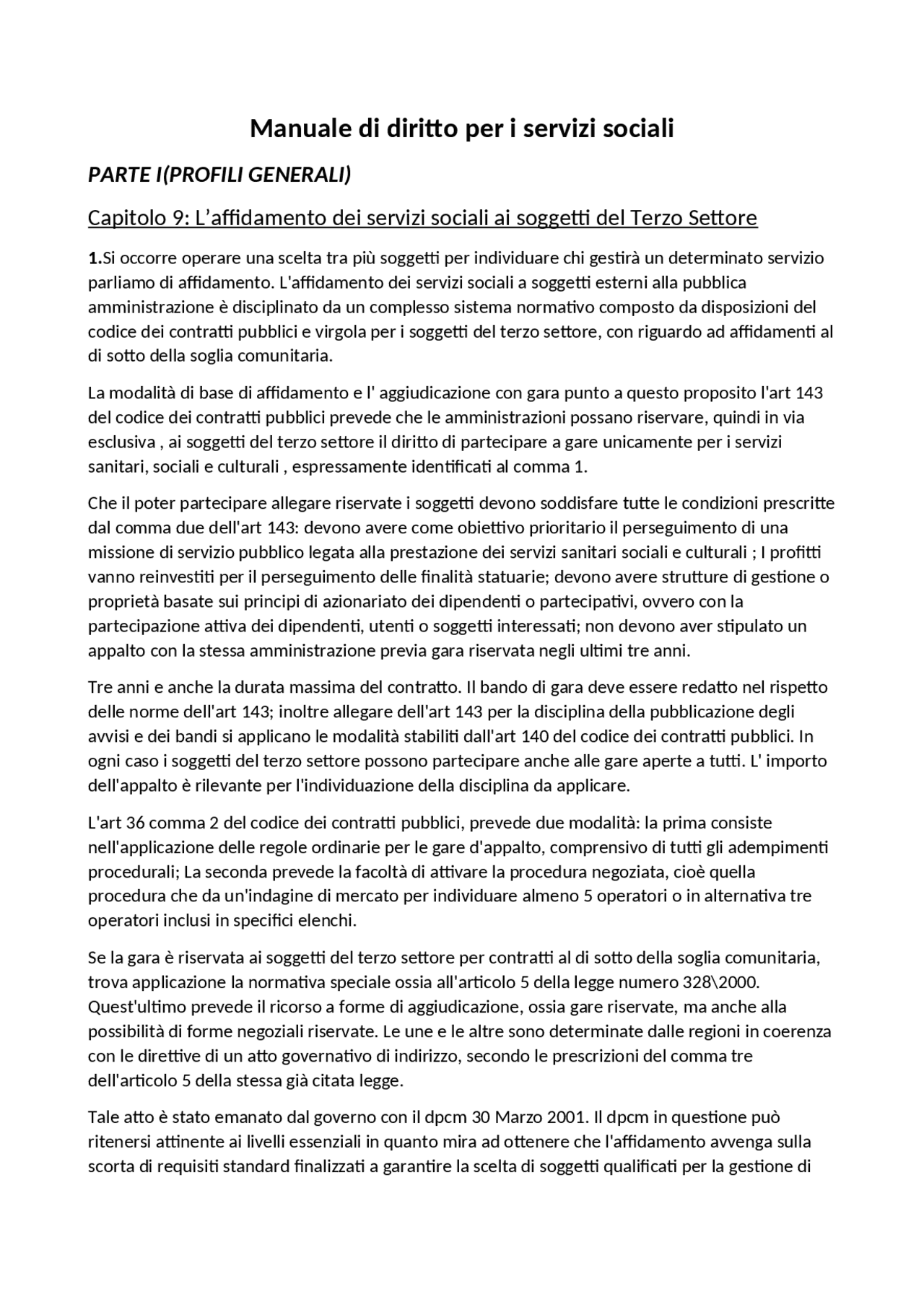 Manuale Di Diritto Per I Servizi Sociali Docsity